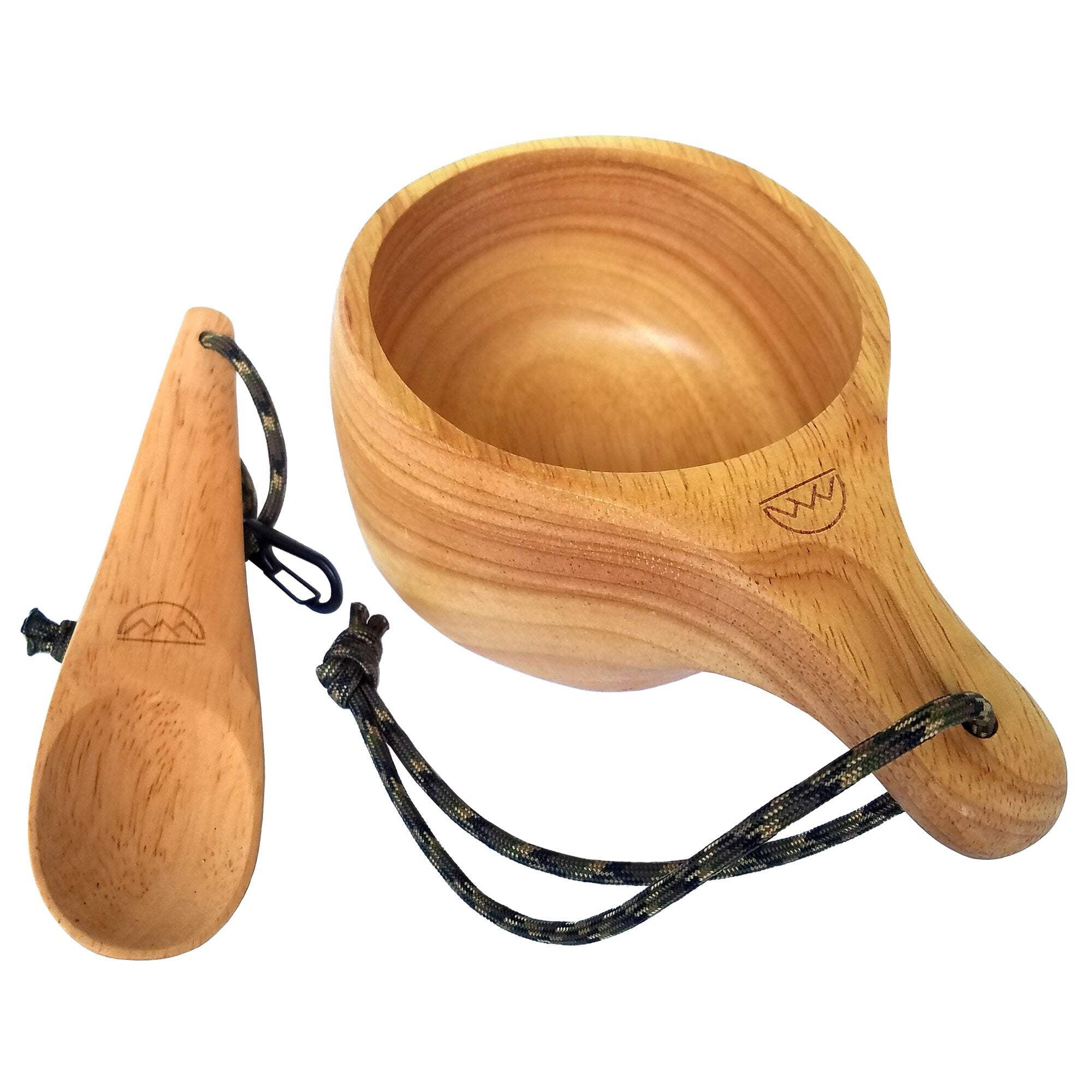 Kyrre™ Carved Nordic Kuksa - Solid Wood Camp Mug Spoon Set - Walmart ...