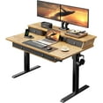 Kyspho 48″ x 30″ Standing Desk with Drawers, Electric Height Adjustable ...