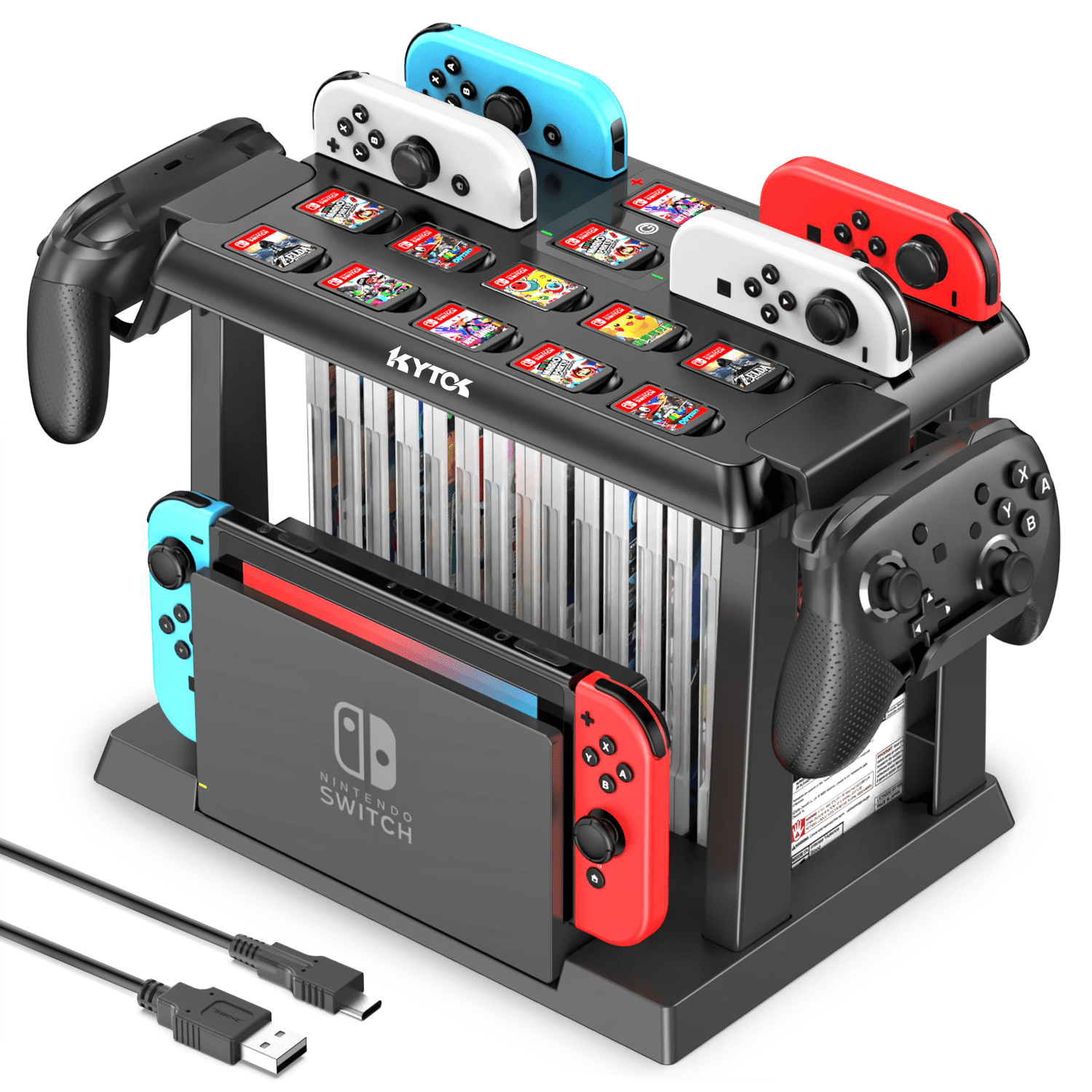 Kytok Portable Switch Games Organizer with Joy Con Charger, Nintendo ...
