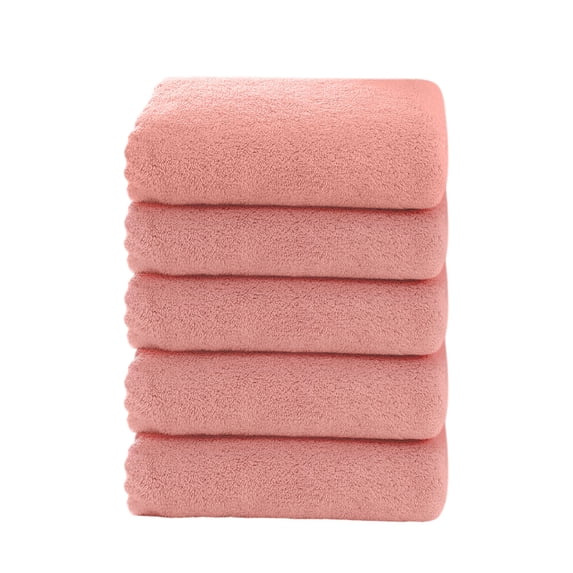 Kyusrd 5pc Velvet Towel Plain Face Towel Soft Absorbent Face Wash Ah ...
