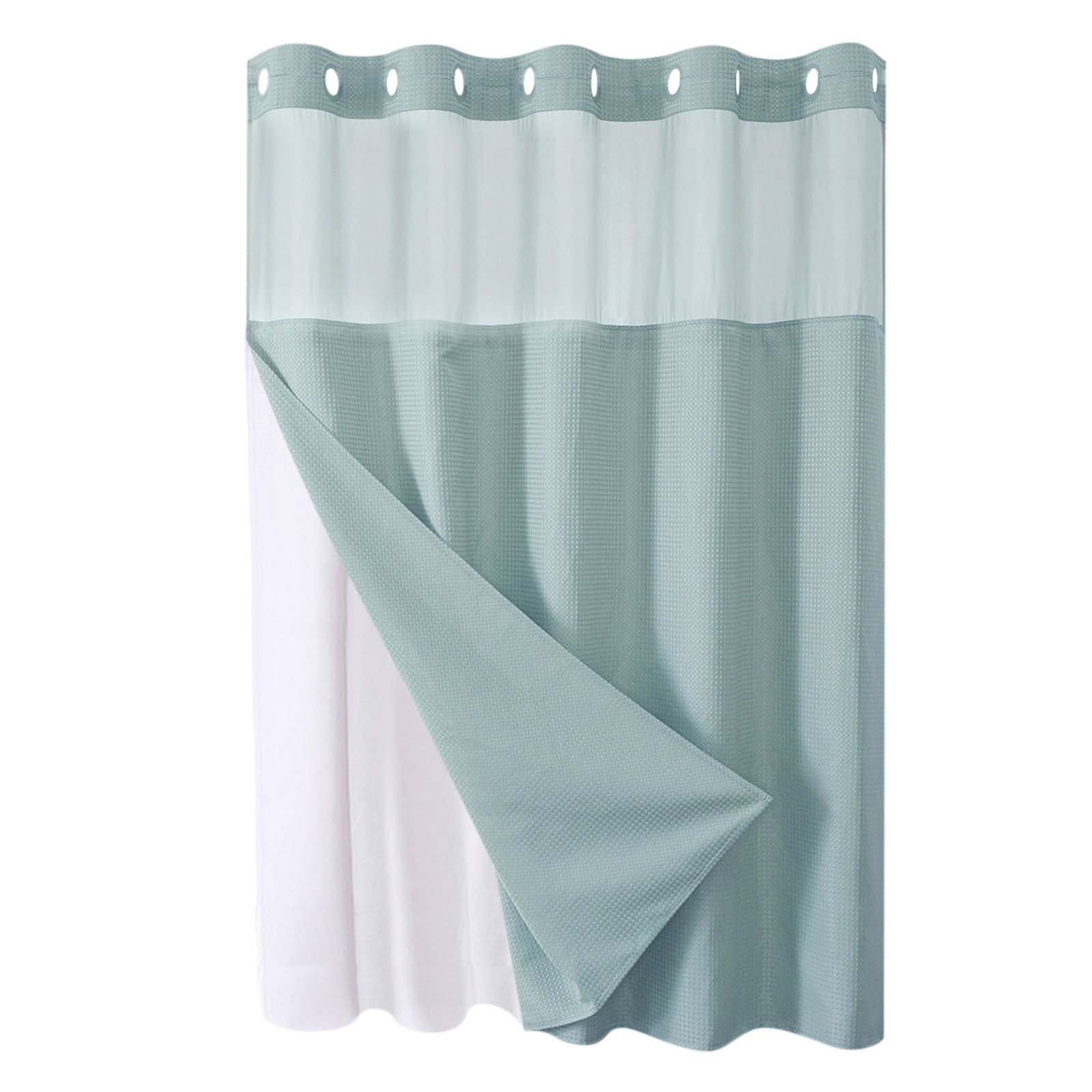 Kyusrd Full Star Plain Double Large Ring Shower Curtain Reversible For ...
