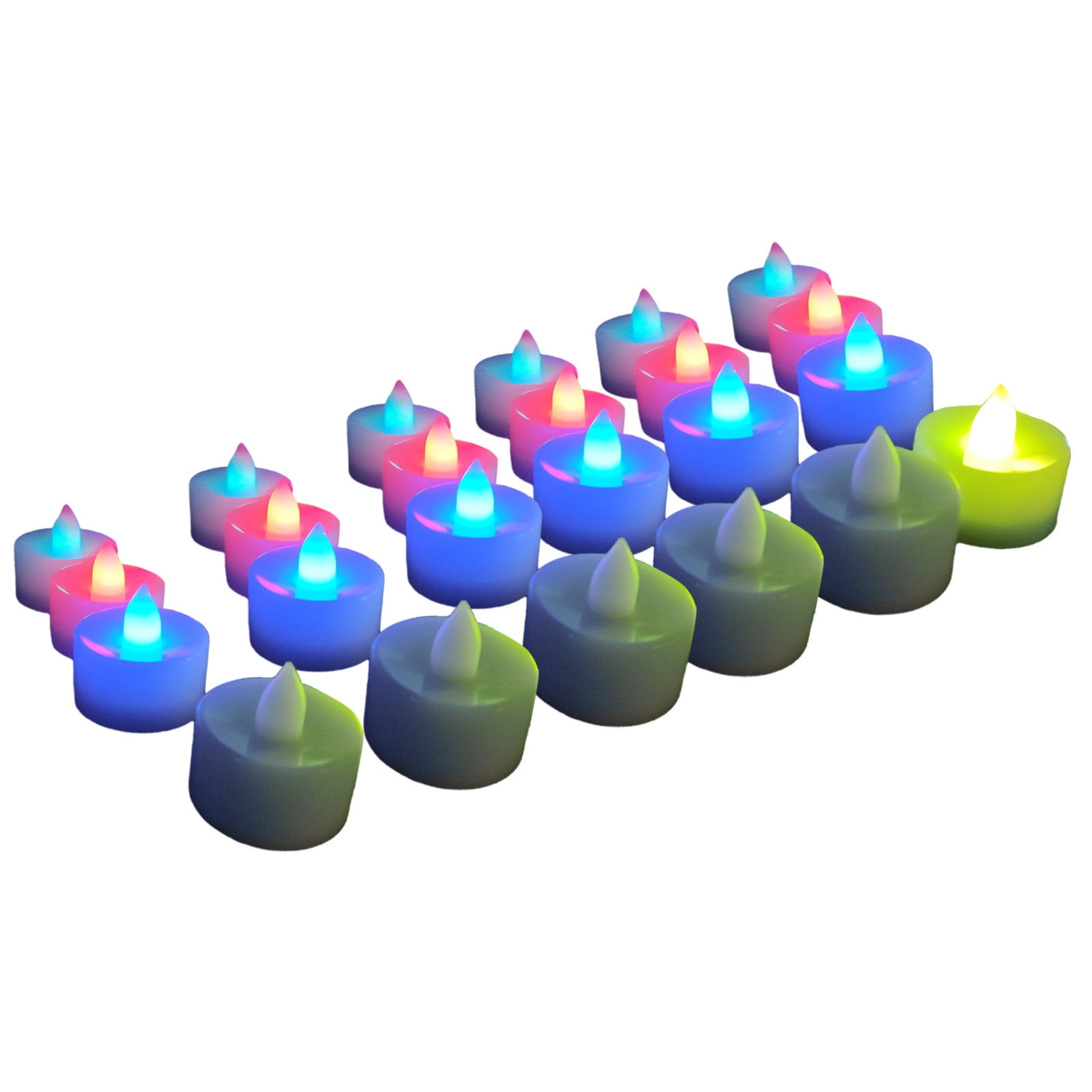 Kyusrd 24pcs Tea Lights,Flameless Candles Flickering LED Votives For,Choral,Wedding Party,Date ...