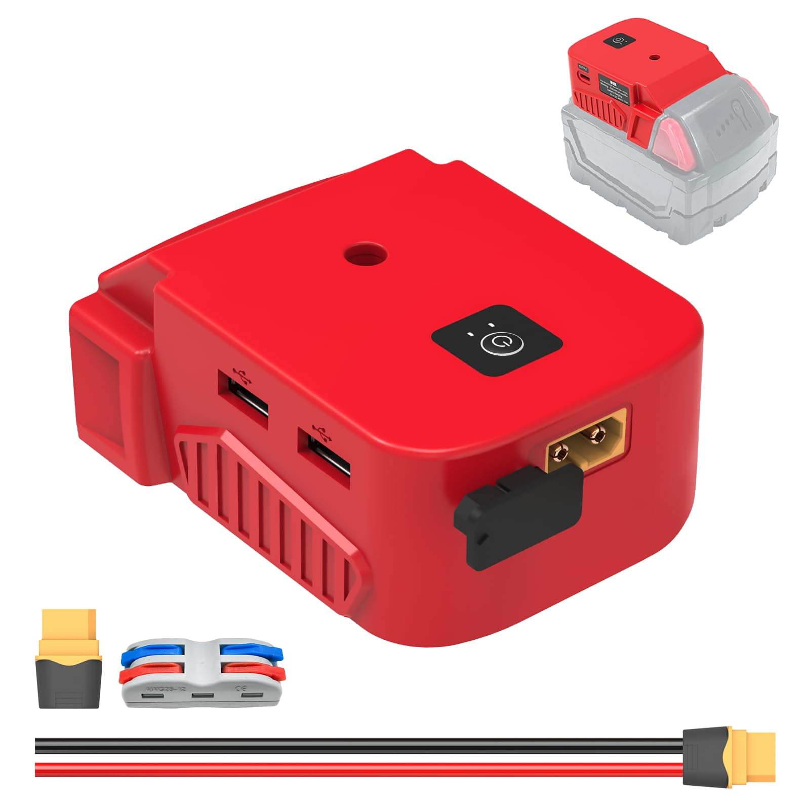 Kzreect Power Wheels Battery Adapter with USB Ports & XT60 Port, Fit ...