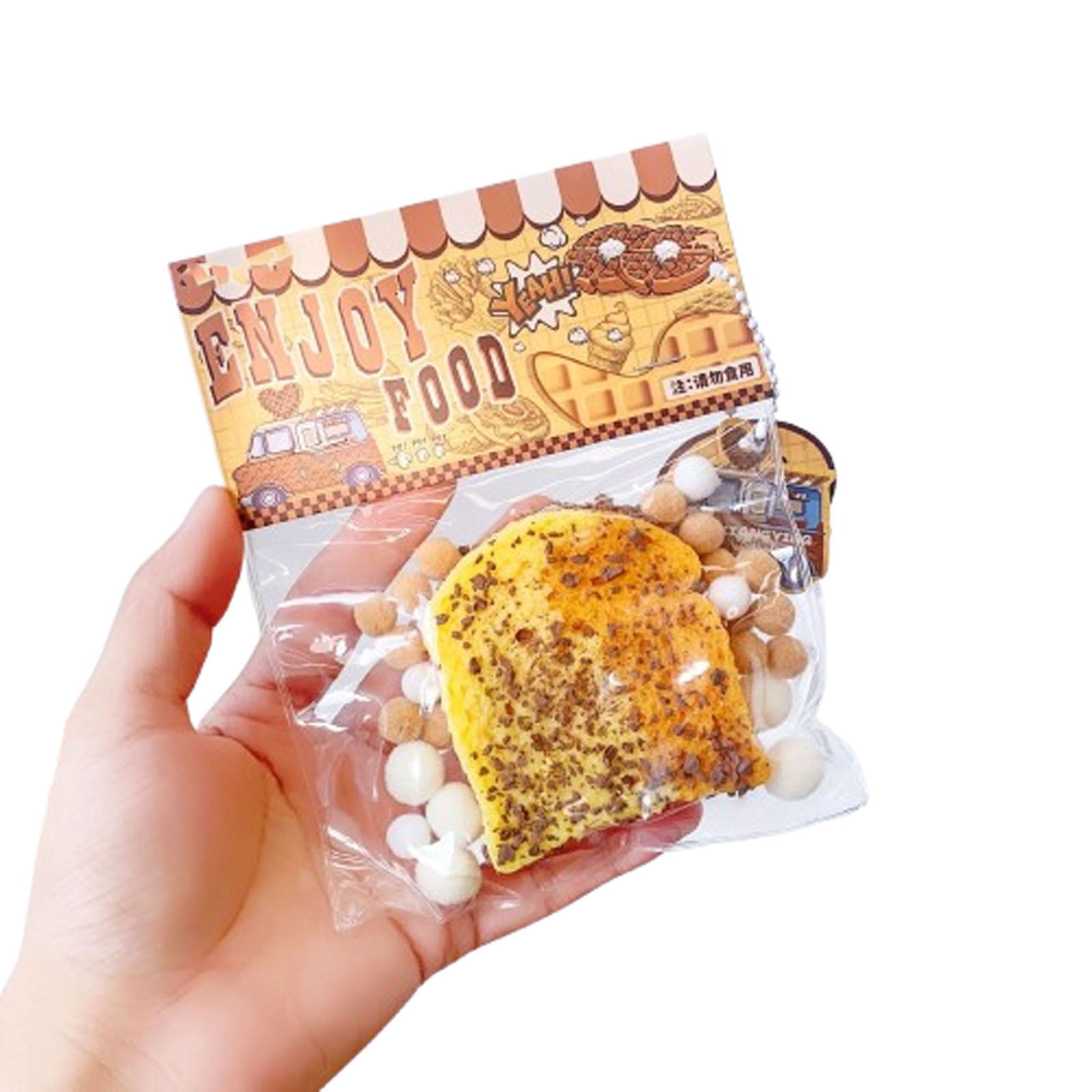 L-073 Chocolate Toast Food Play Pinch Toy Decompression Extractor ...