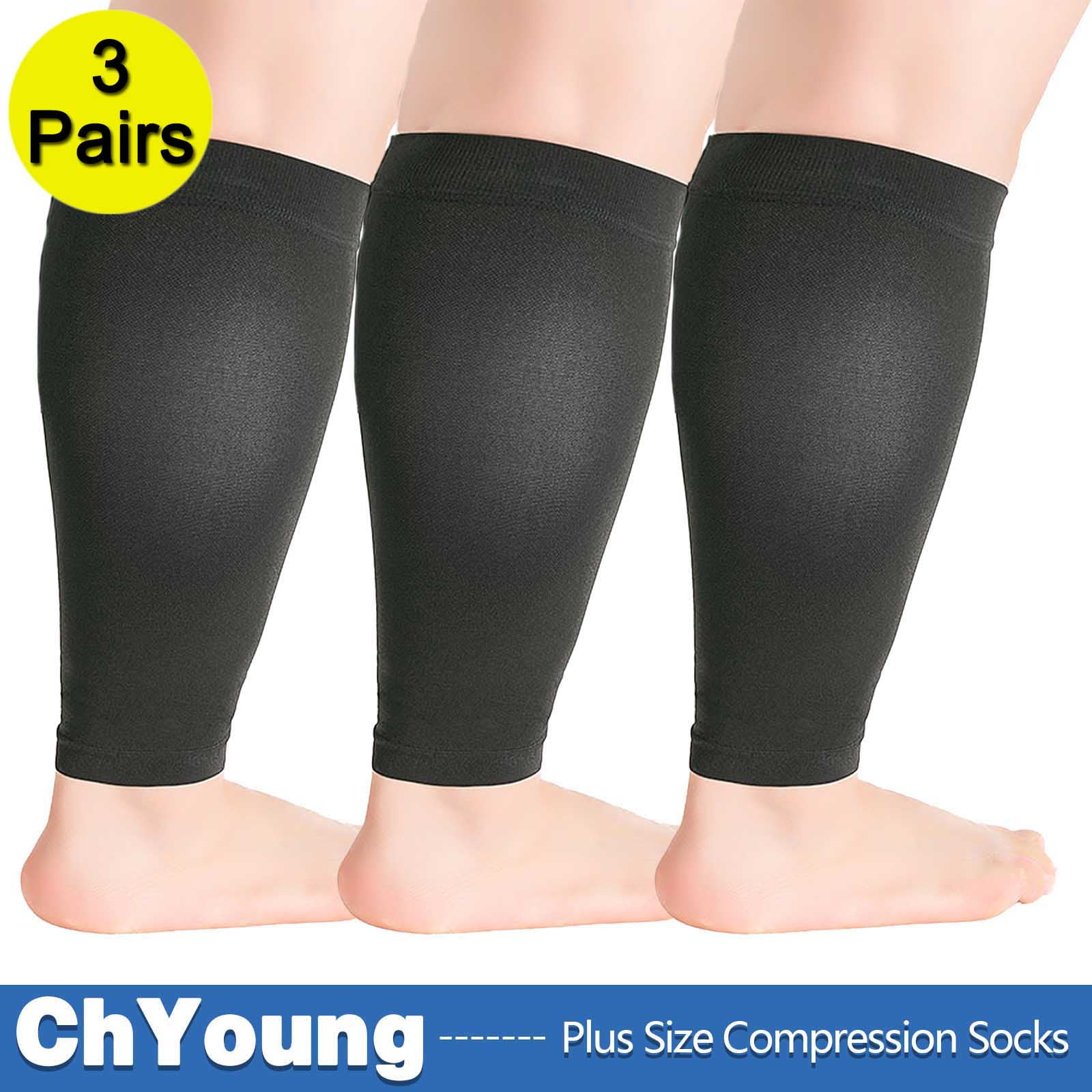 L(3Pack) Wide Calf Compression Sleeve Women Men Plus Size Leg ...