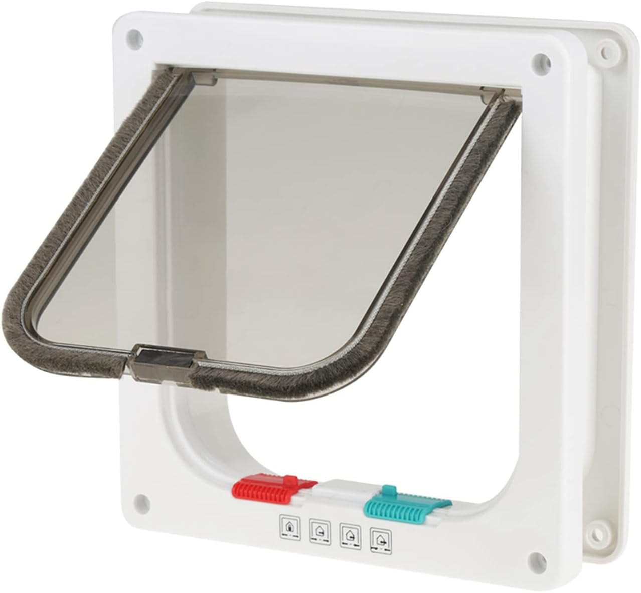 L 4 Way Lockable Pet Door Cat Small Dog Flap Door For Pet Care Smart ...