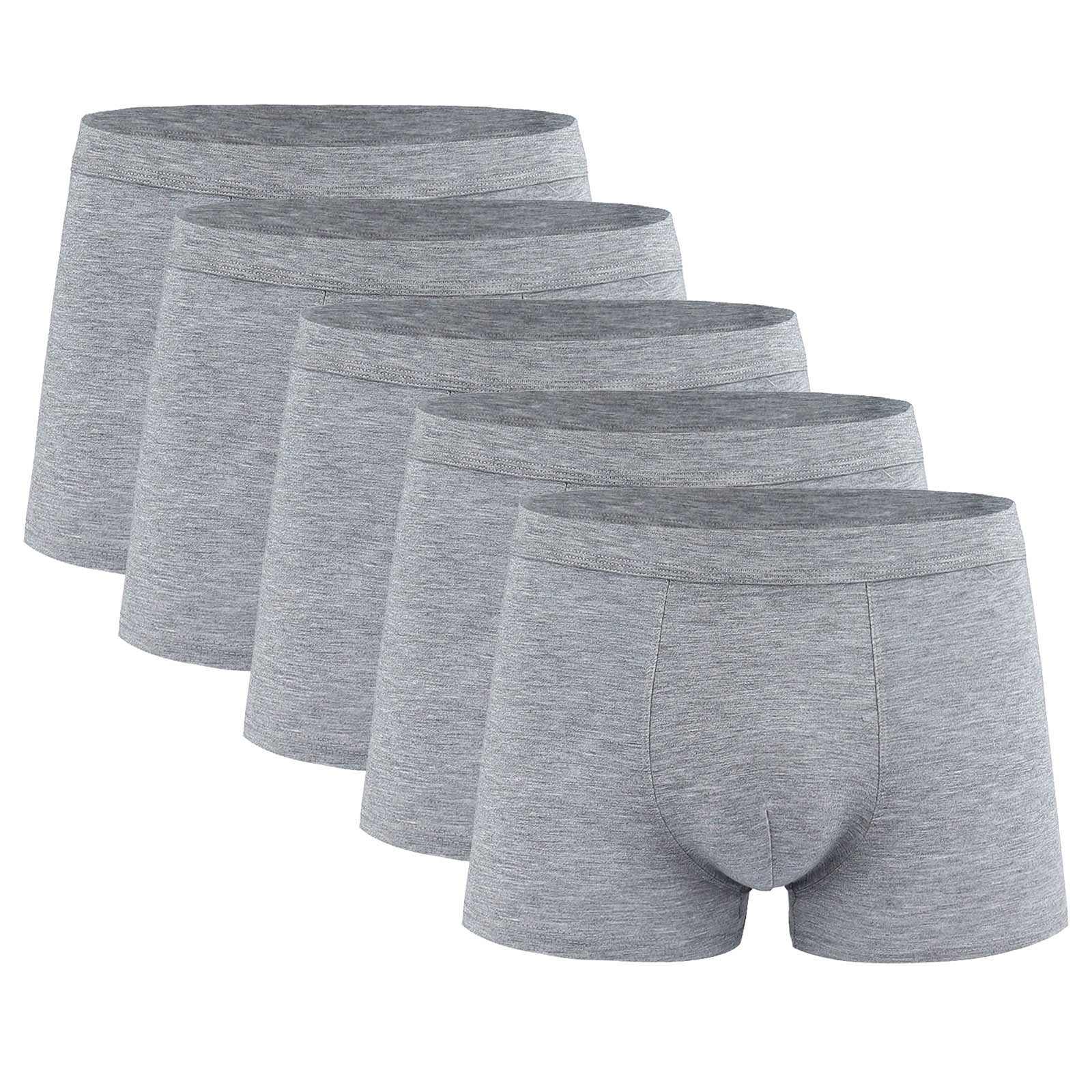 L-4X Mens Plus Size Underwear 5 Pack Big & Tall Boxer Briefs Boys ...