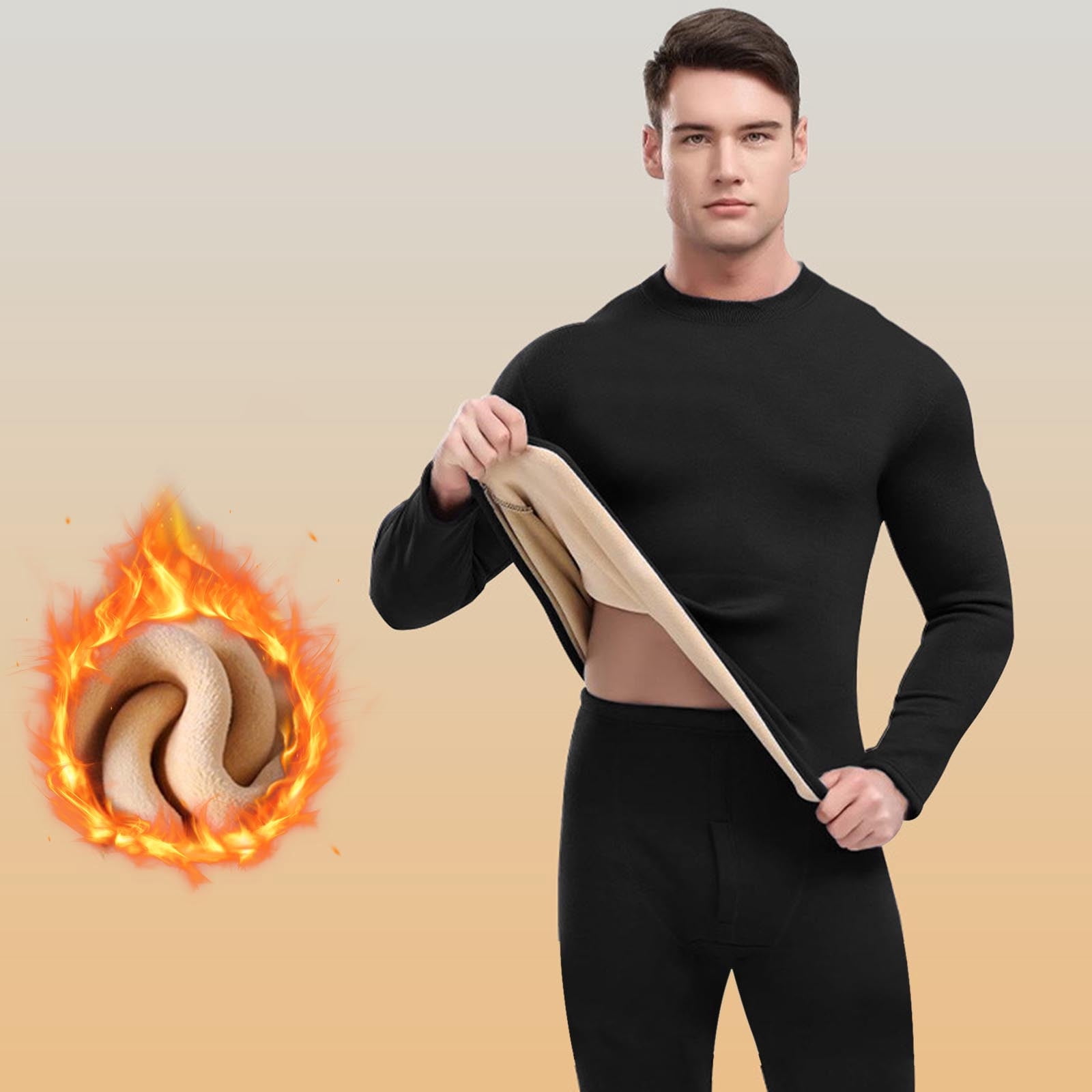 L-4X Plus Size Thermal Underwear for Men 2 Piece Long Johns Sets Mens ...