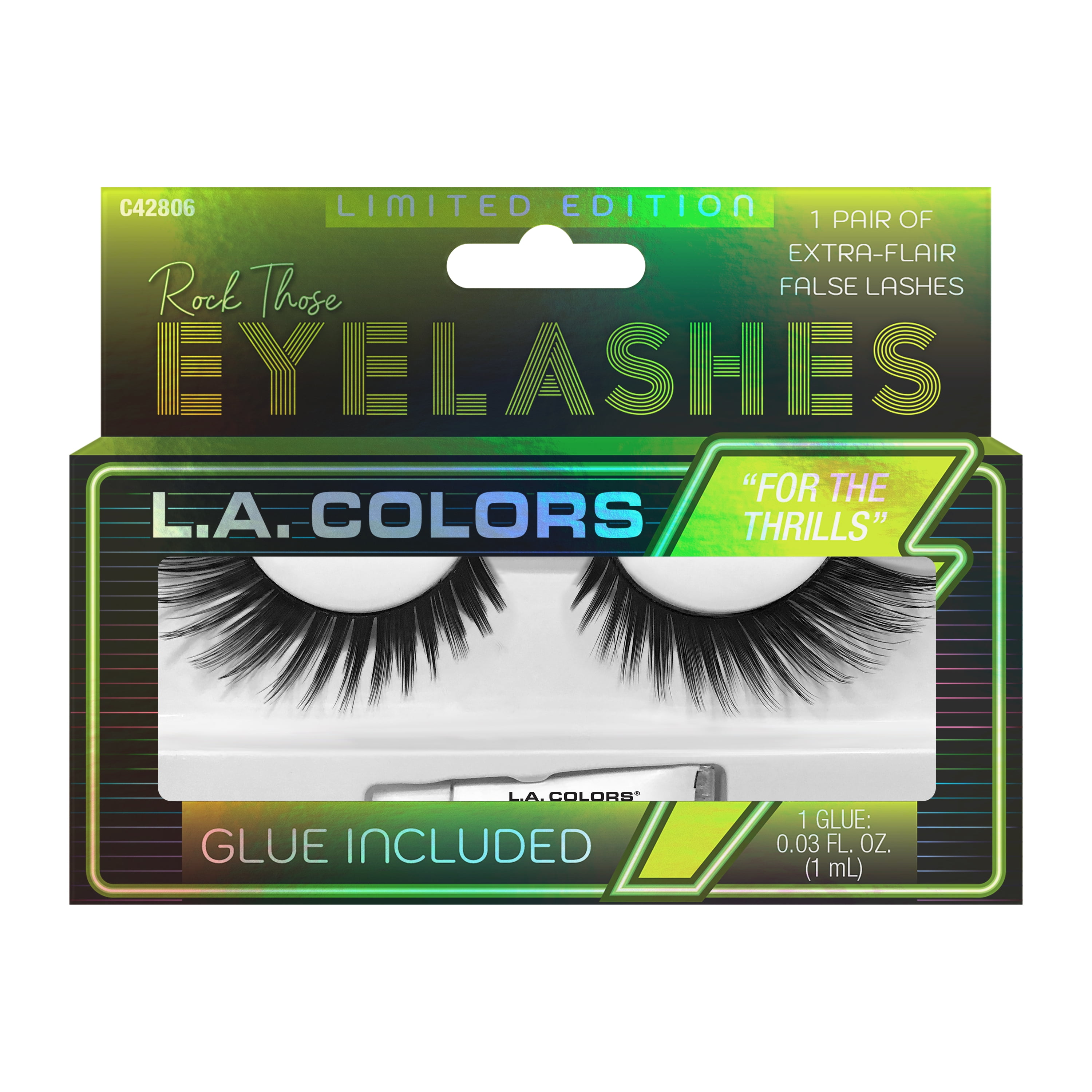 L.A. COLORS Eyelashes with Glue, Queen Of The Night, 1 Pair - Walmart.com