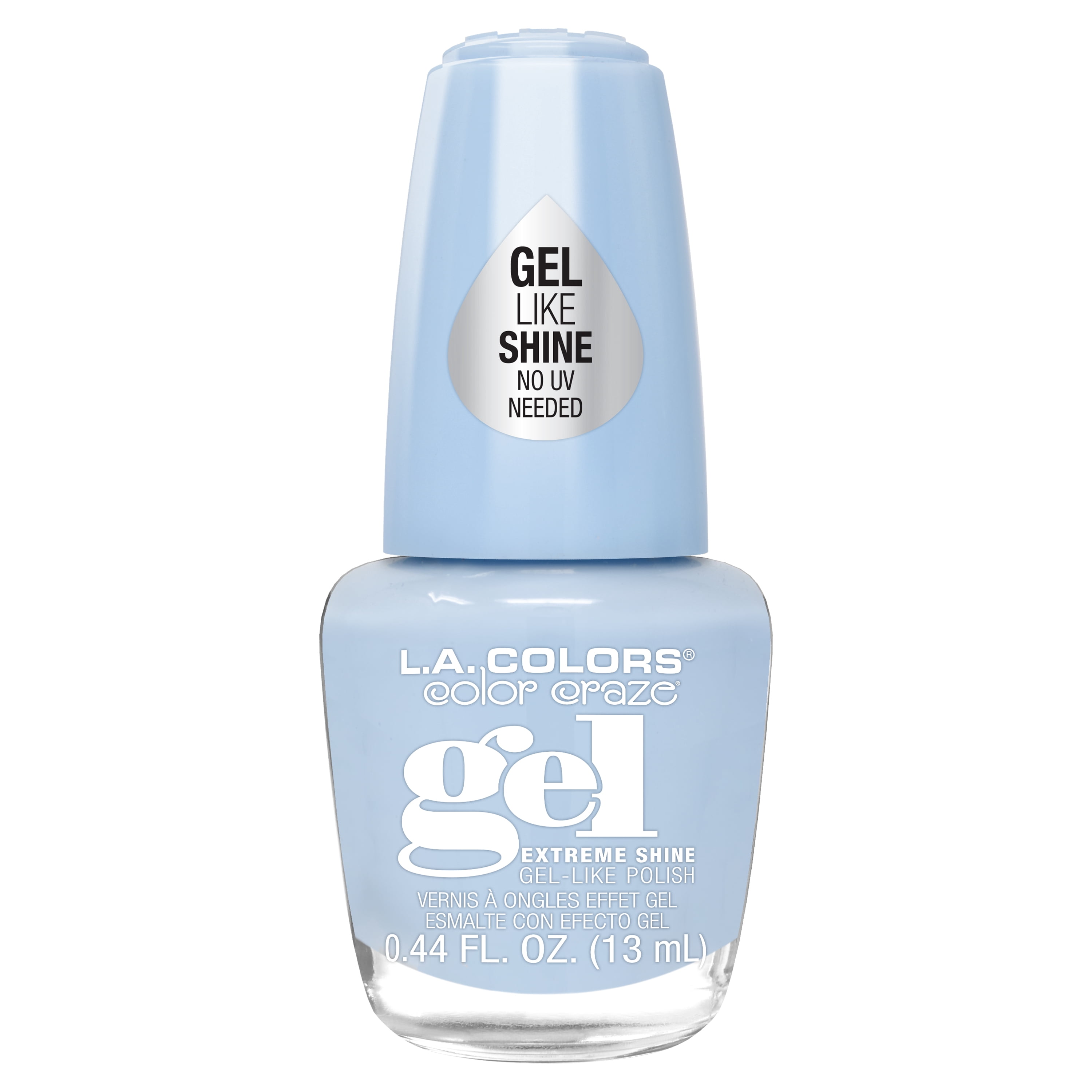 L.A. COLORS Gel-Like Shine Nail Polish, Sheer, Mist of Blue, 0.44 fl oz ...