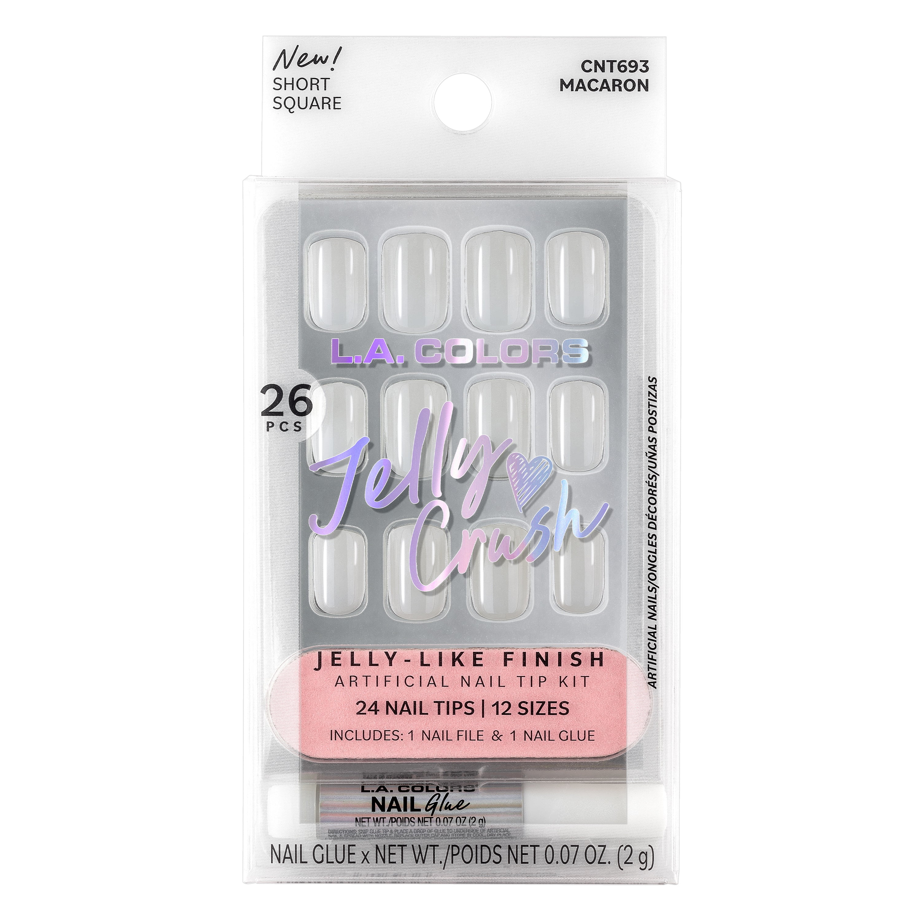 L.A. COLORS Jelly Crush Nail Tip, Macaron, 26 Piece - Walmart.com
