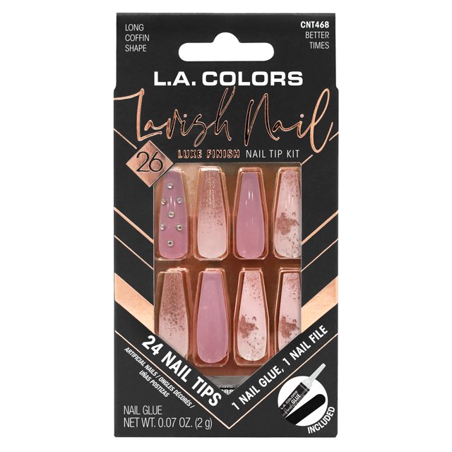 L.A. COLORS Lavish Nail Tips, Nail Better Times, 26 Pieces - Walmart.com