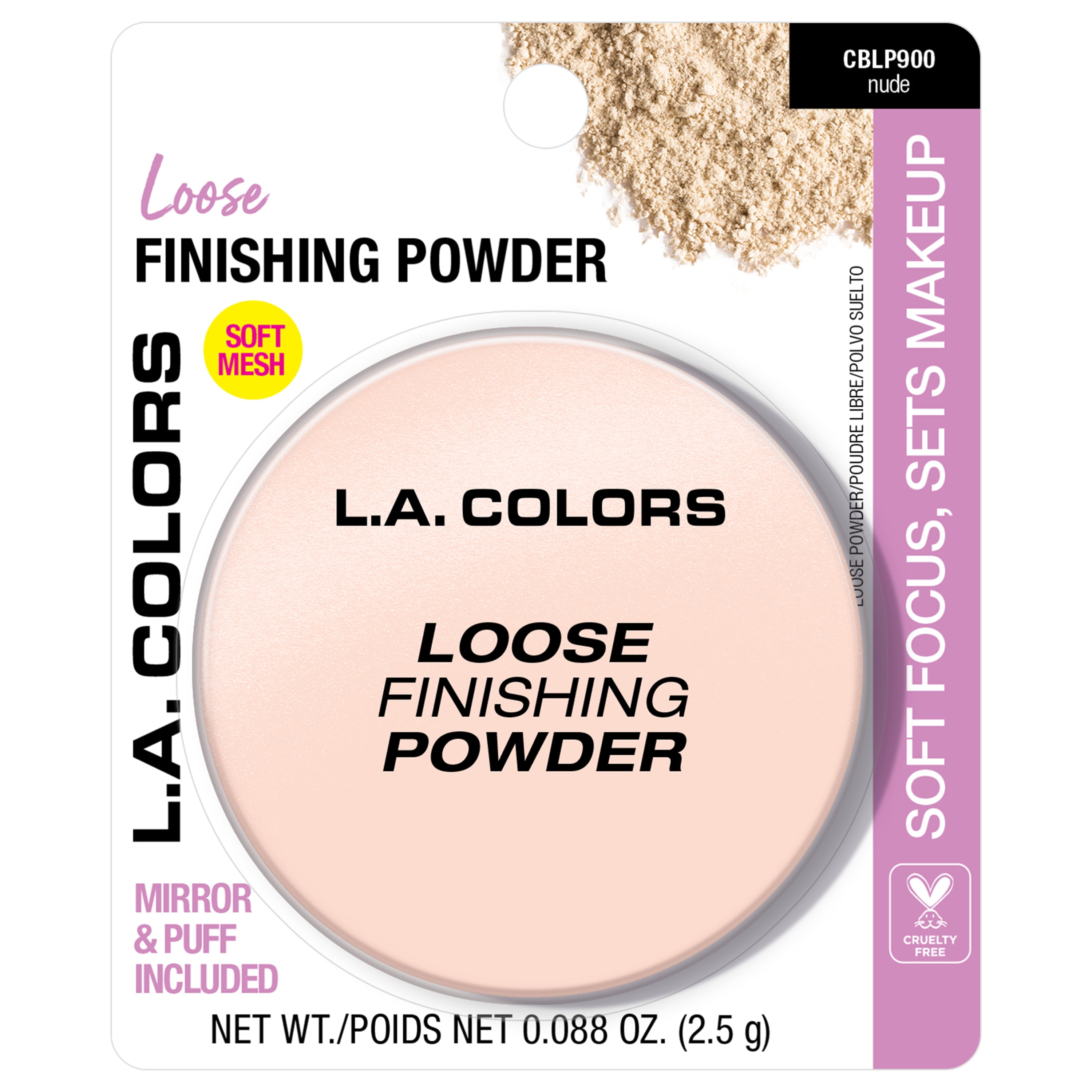 L.A. COLORS Loose Finishing Powder, Includes Mirror & Puff, 0.088 oz ...