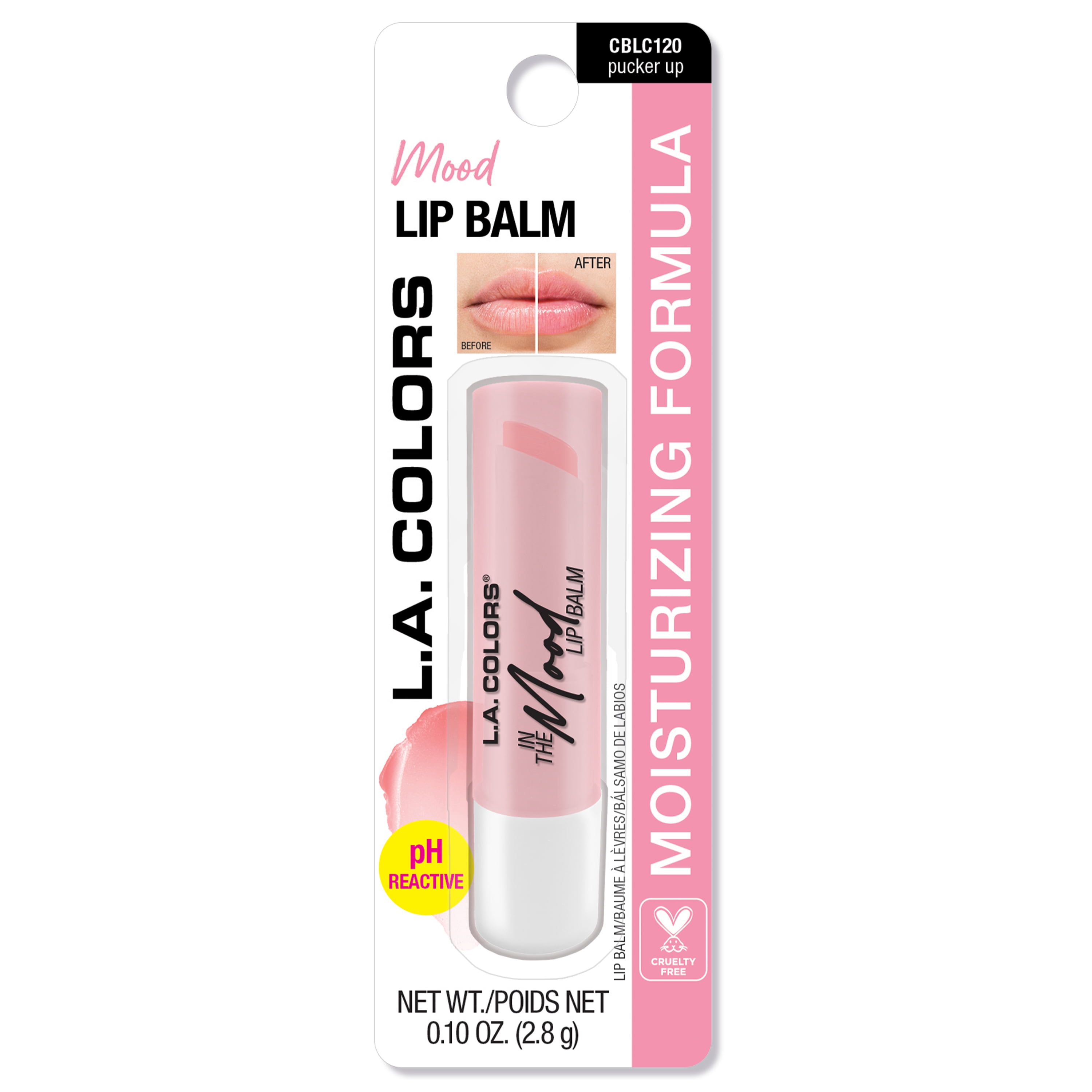 L.A. COLORS Mood Lip Balm, Tints Lips Pink, Pucker Up, 0.10 oz ...