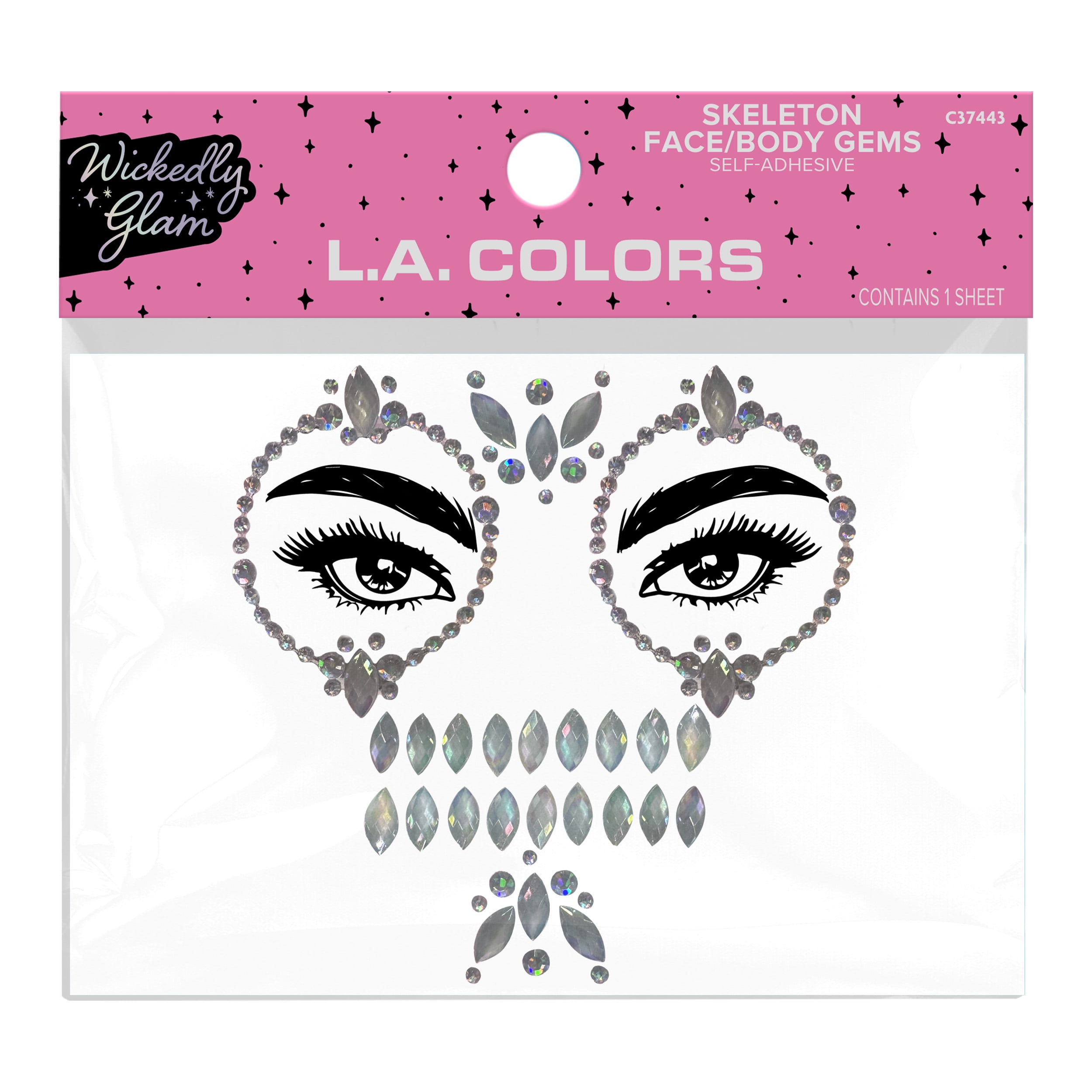 L.A. COLORS Wickedly Glam, Face & Body Gem Mask, Self Adhesive ...
