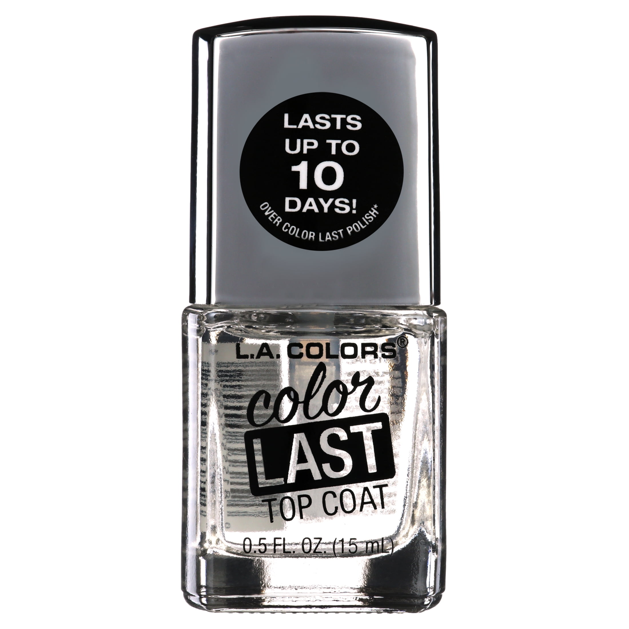 L.A. Colors Bright Colored Fingernail Crystal Top Coat, Long-lasting ...