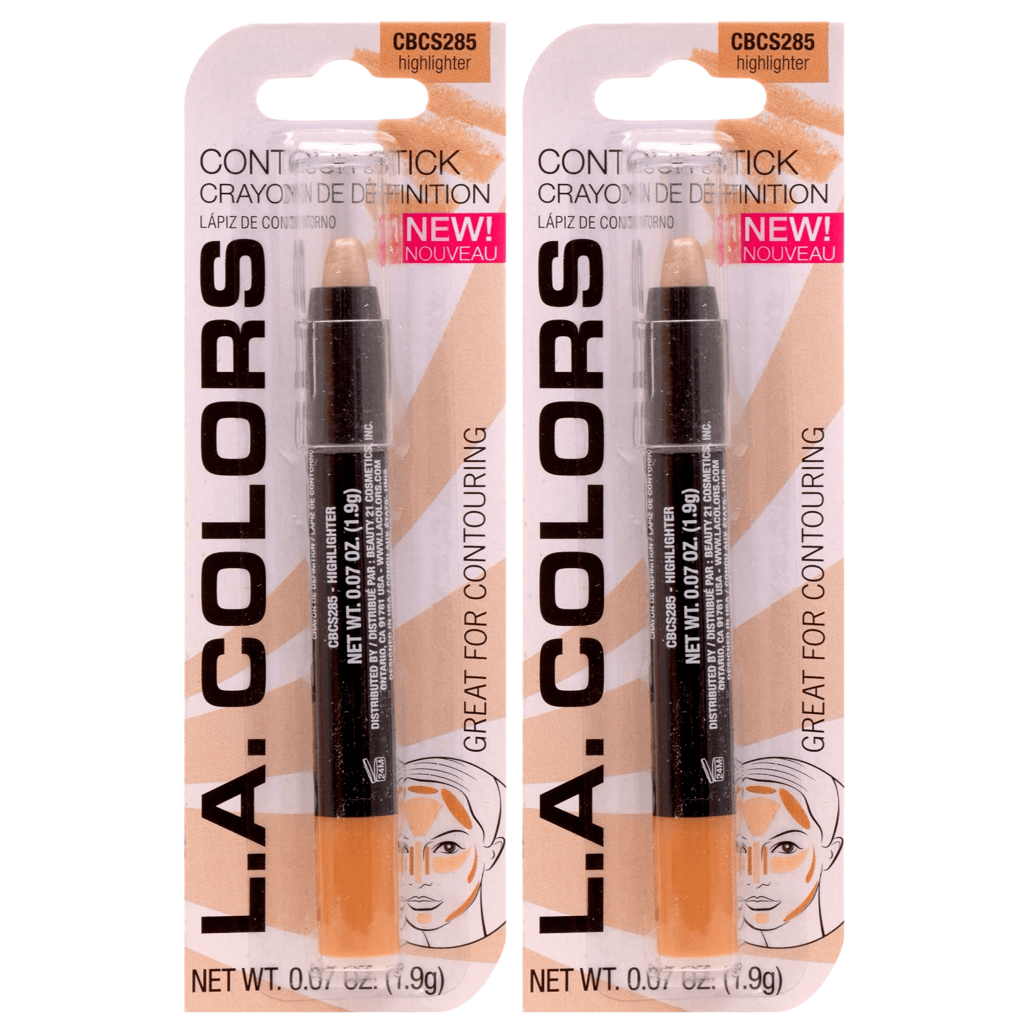 L.A Colors CONTOUR Stick Color Highlighter Cream Foundation Stick Face ...