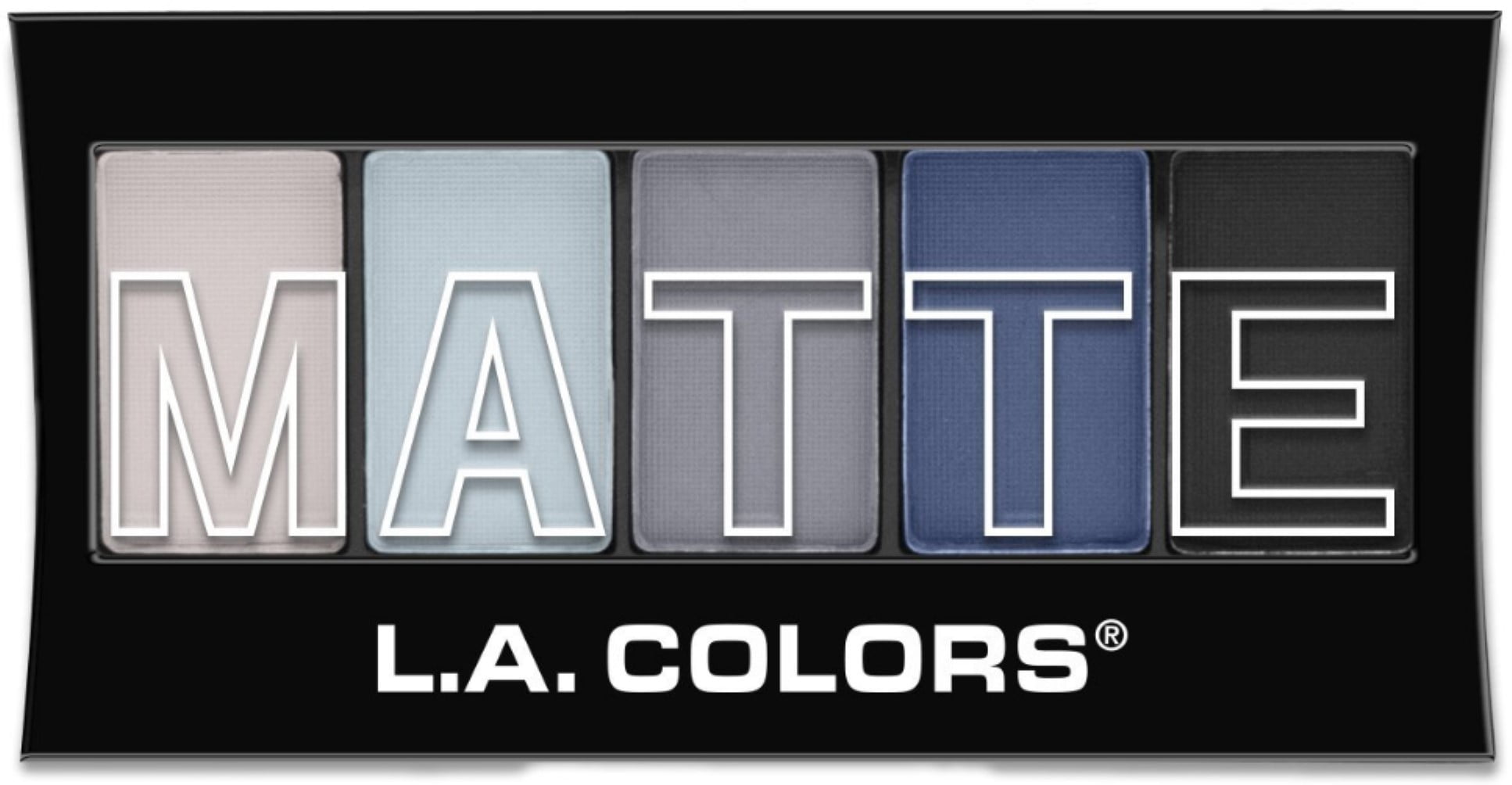 L.A. Colors 5 Color Matte Eyeshadow Makeup Palette, Blue Denim, Pack of ...