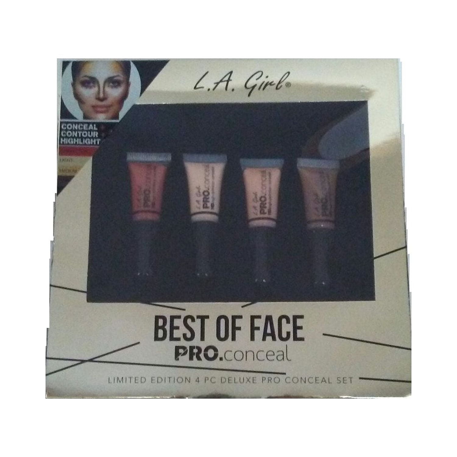 L.A. Girl Pro.Conceal 4 Piece Deluxe Pro Conceal Set Conceal, Contour ...
