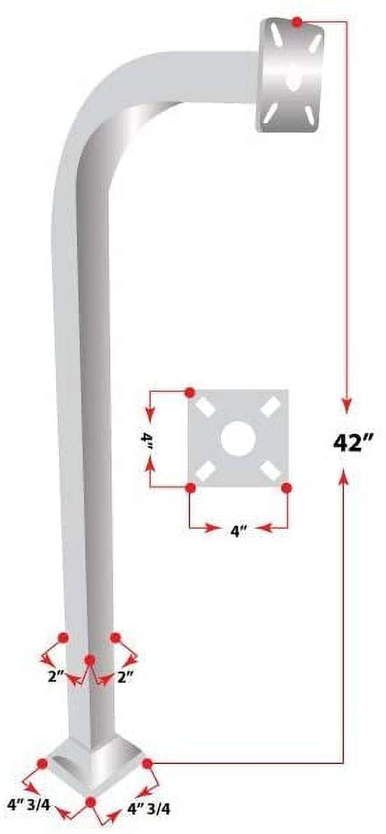 L.A Ornamental Aluminum Pad Mount GooseNeck Pedestal Curb Mount Access ...