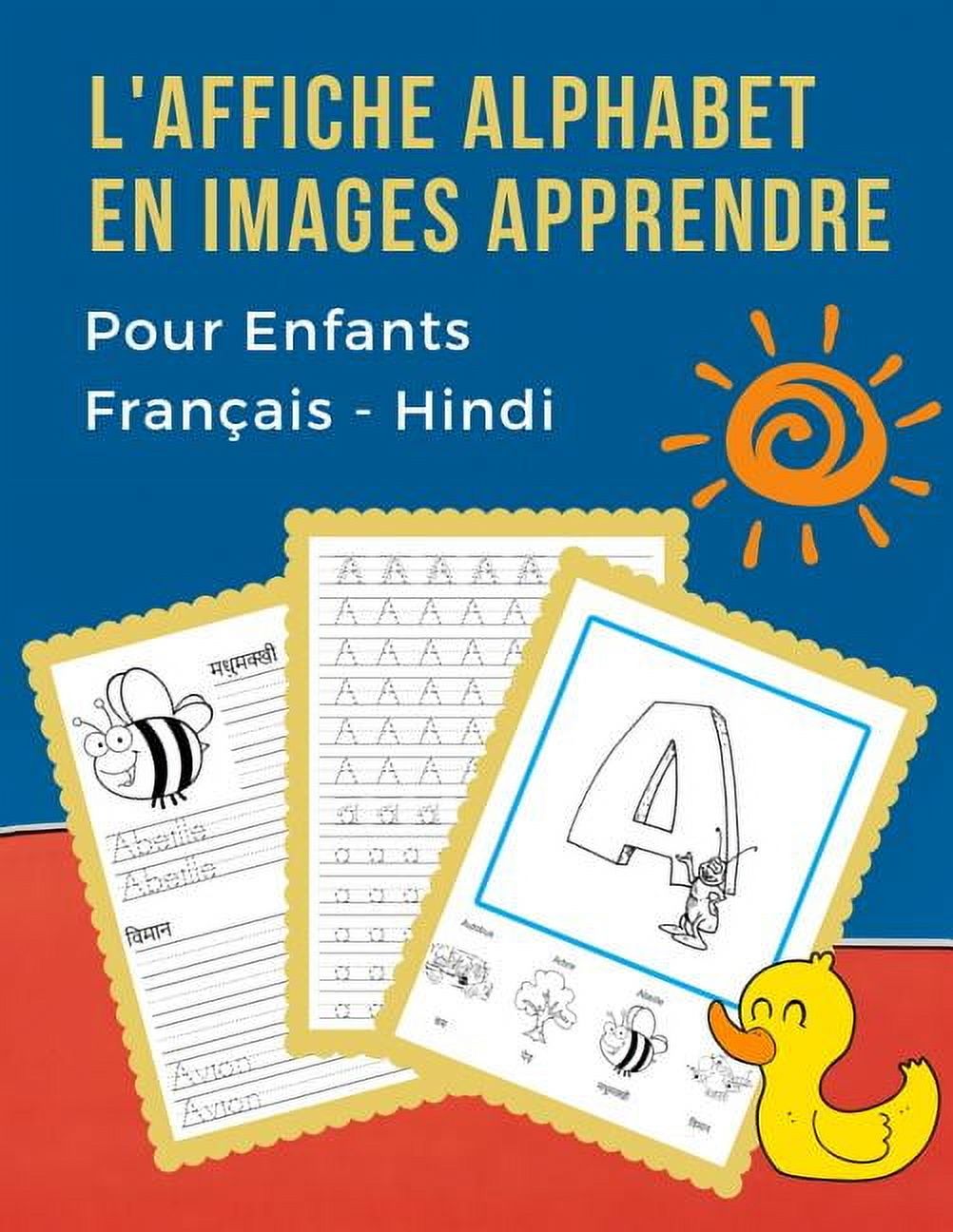 L'Affiche Alphabet en Images Apprendre Pour Enfants Français - Hindi ...