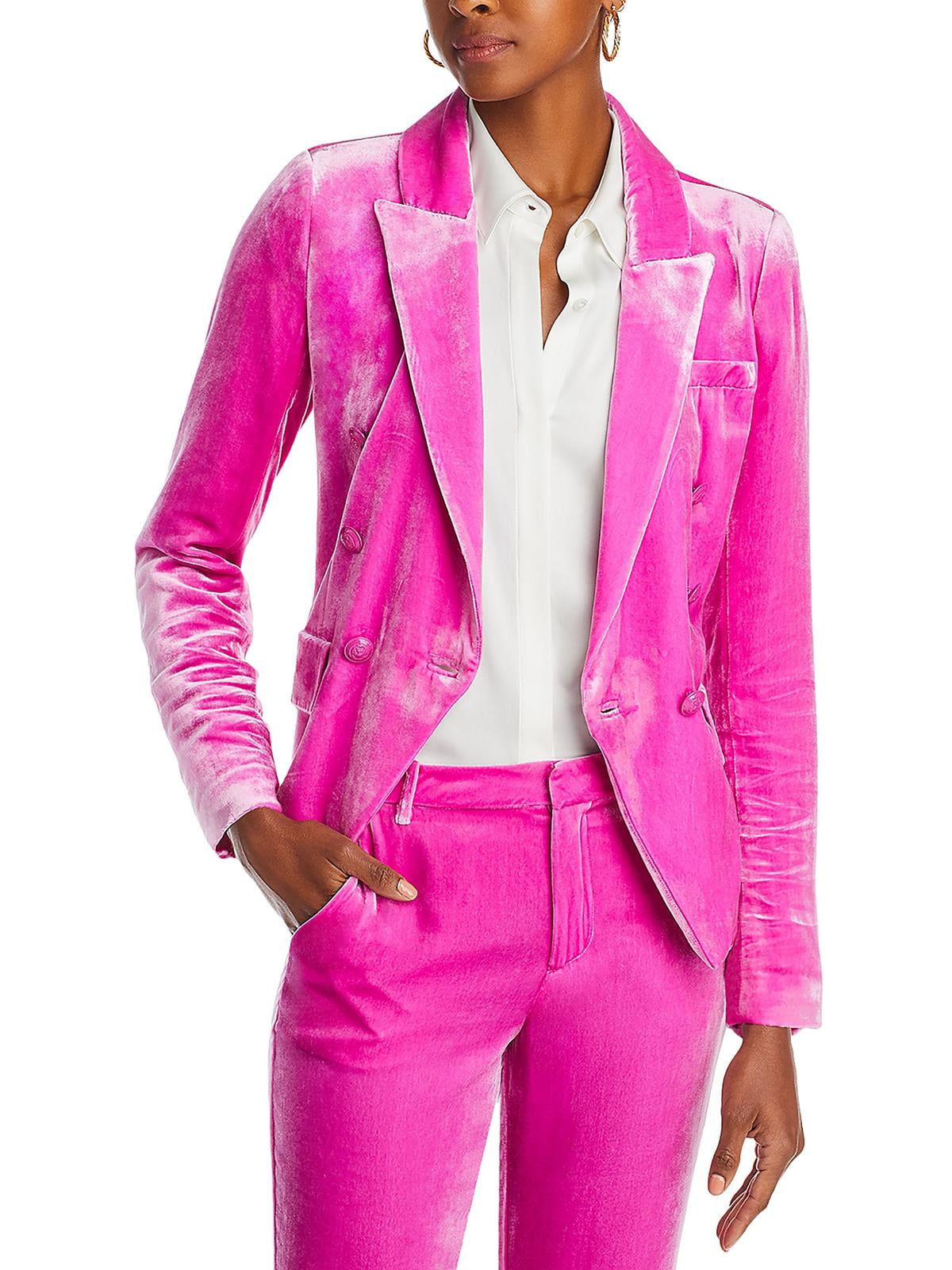 L'Agence Womens Kenzie Velvet Suit Separate Double-Breasted Blazer - Walmart.com
