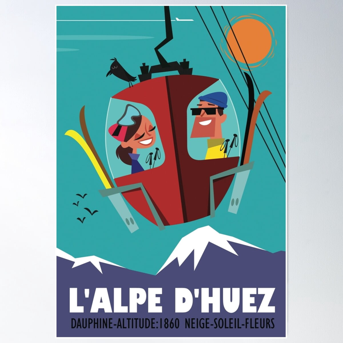 L'Alpe D'Huez Poster Poster Wall Art, Modern Wall Decor, 12x18 UNFRAMED ...