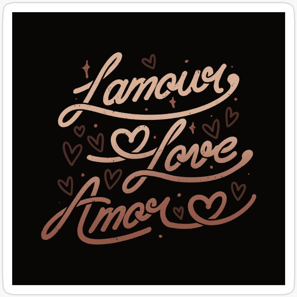 L Amour, Love, Amor Dark Sticker Phone Decal Water Bottle Stickers Car ...