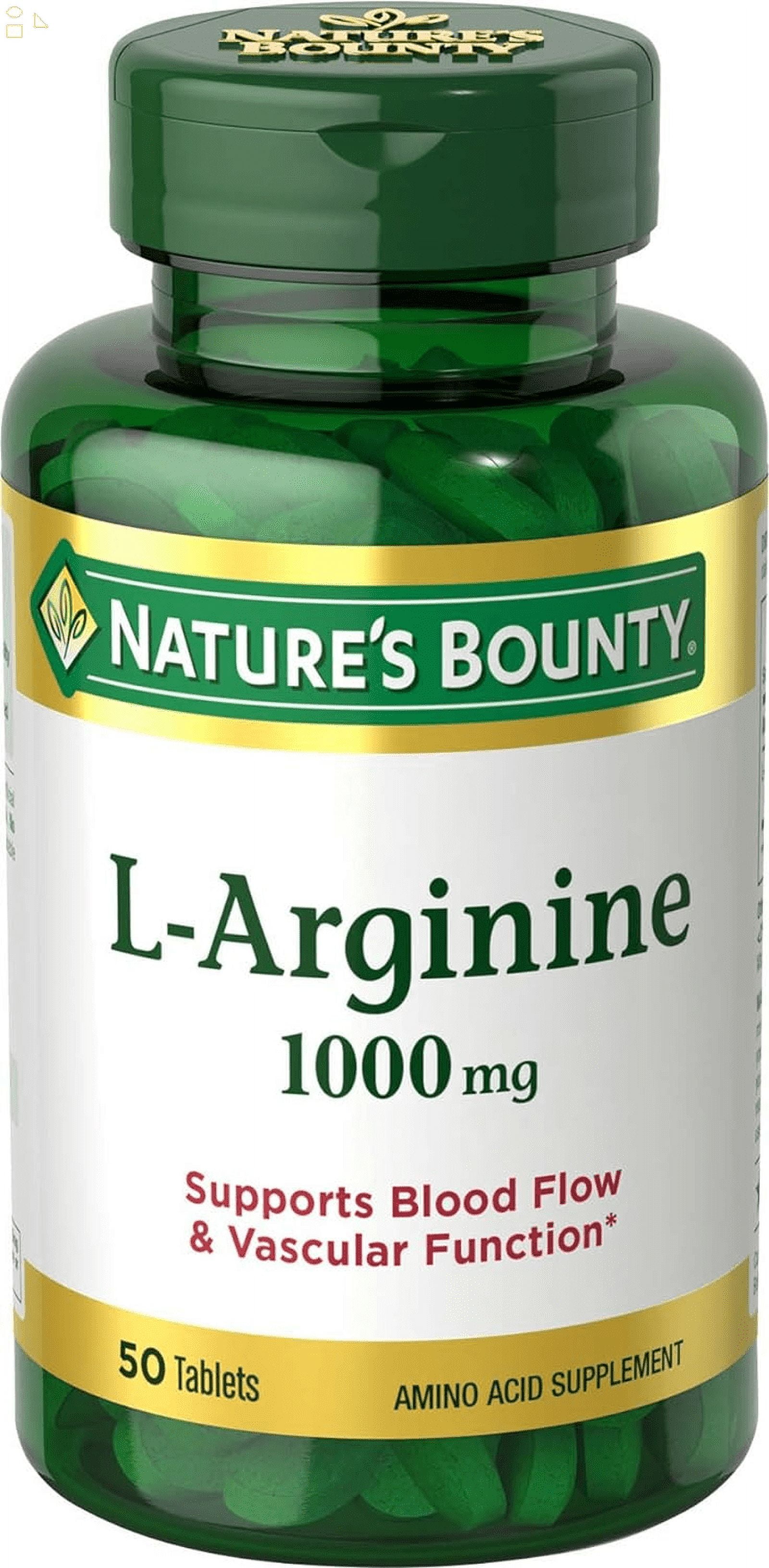 L-Arginine By Nature's Bounty, Blood Flow and Vascular Function Health ...