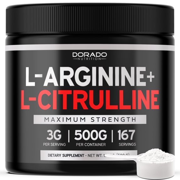 L Arginine L Citrulline Supplement Powder (3g) Nitric Oxide Booster ...