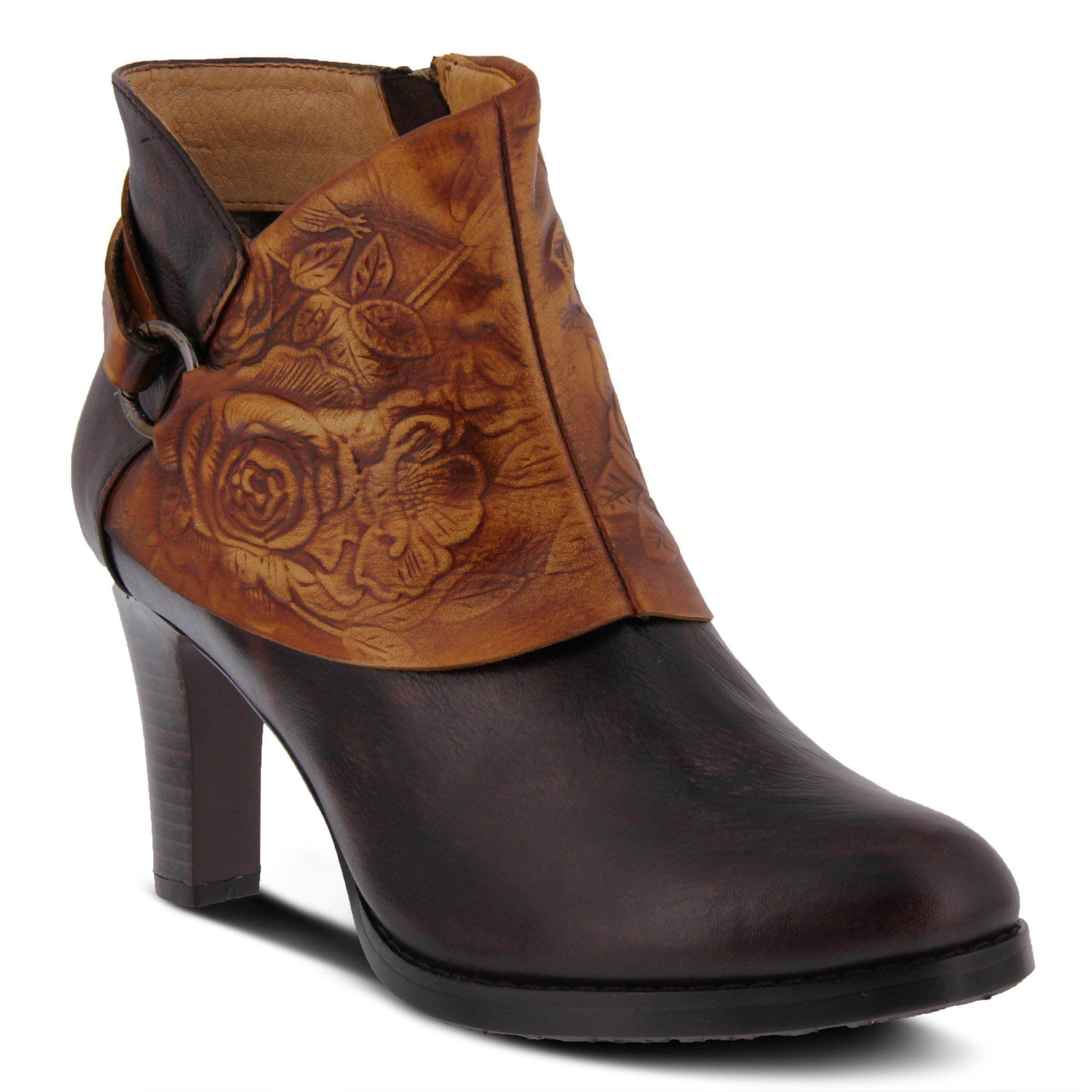 L'Artiste by Spring Step Womens Lora Leather Colorblock Booties ...