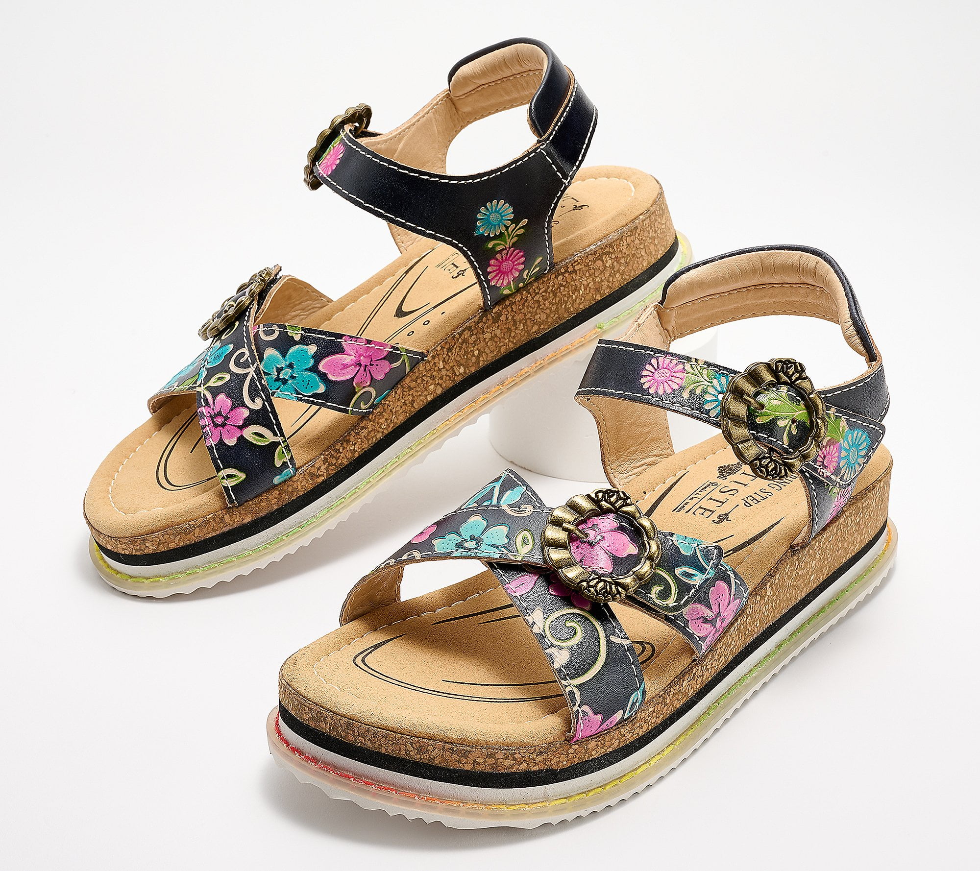 L'Artiste x Jane & Coco Leather Sandals - Gabriola - Walmart.com