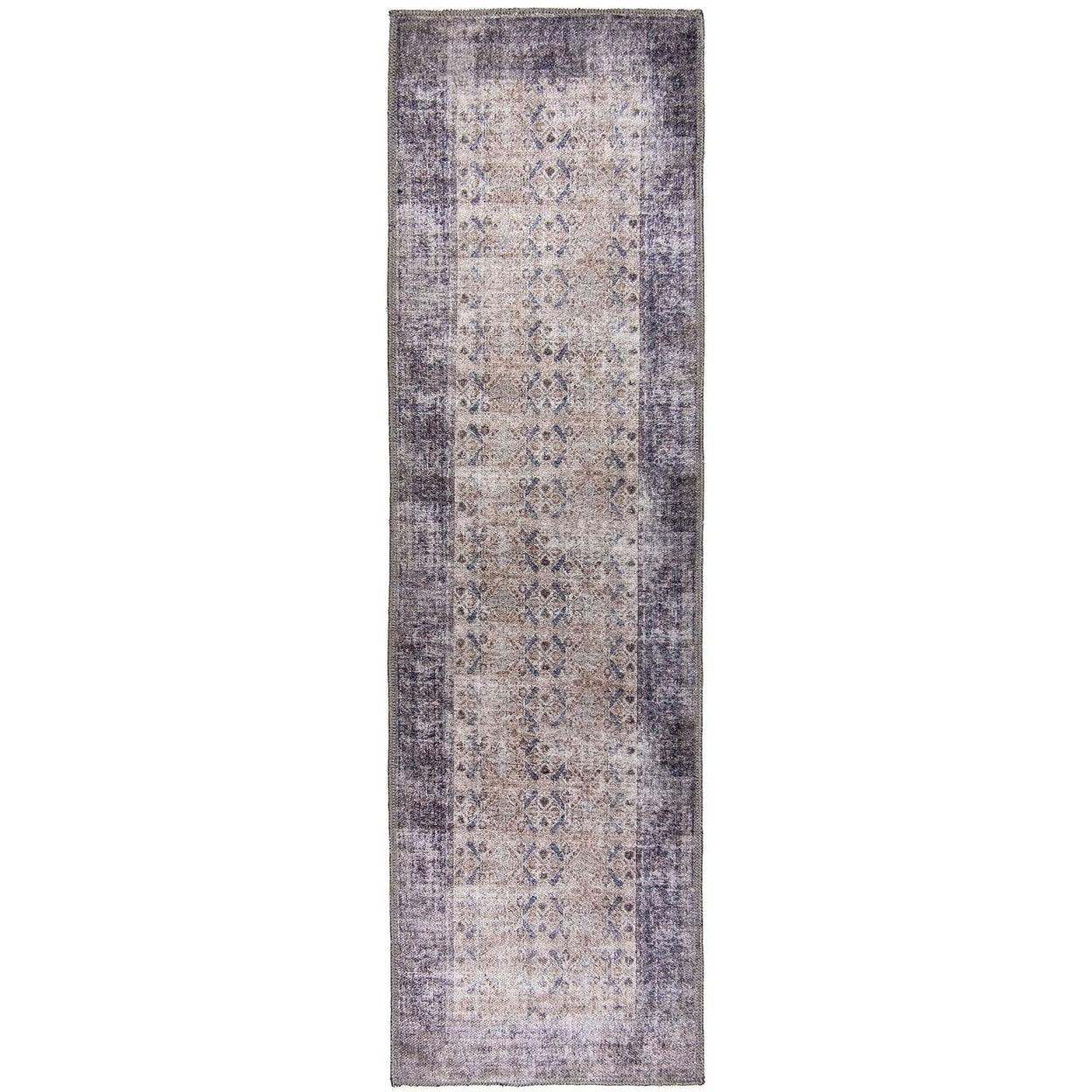 L'Baiet Jasmine Abstract Washable Area Rug Grey 2' x 6' Runner Rugs ...