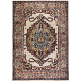 L'Baiet Jessie Brick Red Traditional Washable 8 ft. x 10 ft. Fabric ...