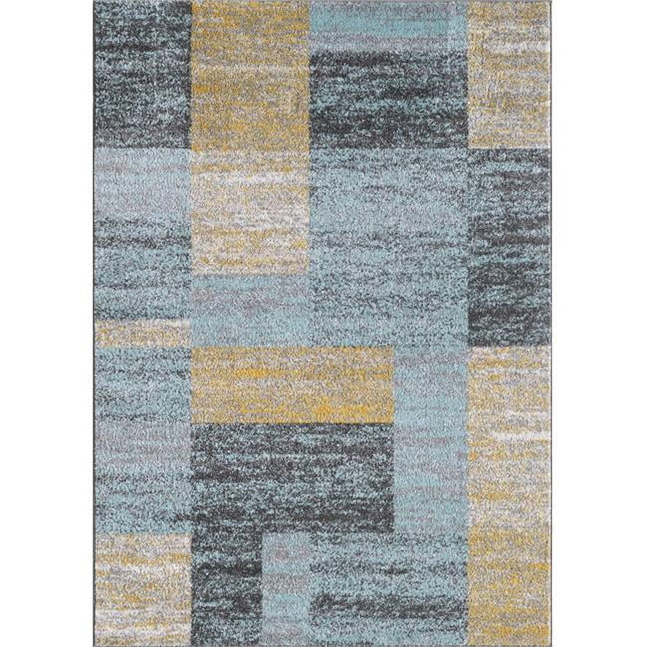 L'Baiet L'Baiet Natalie Blue Geometric 4 ft. x 6 ft. Area Rug - Blue ...