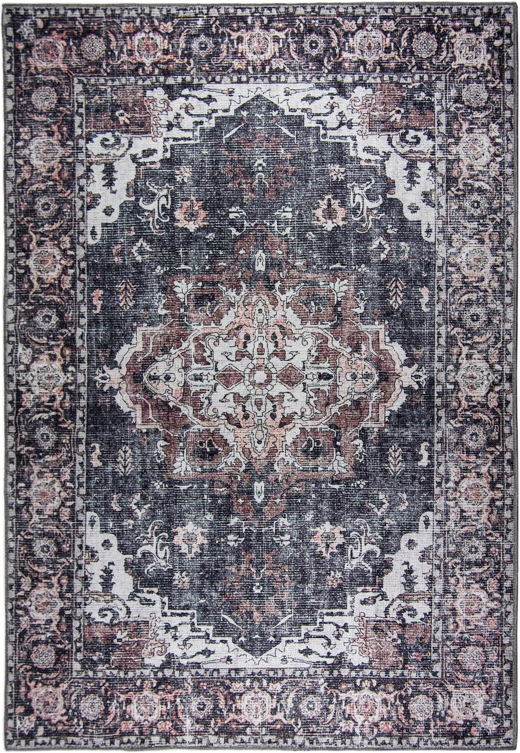 L'Baiet Scarlett Abstract Washable Area Rug Grey 4' x 6' Medium Rugs ...