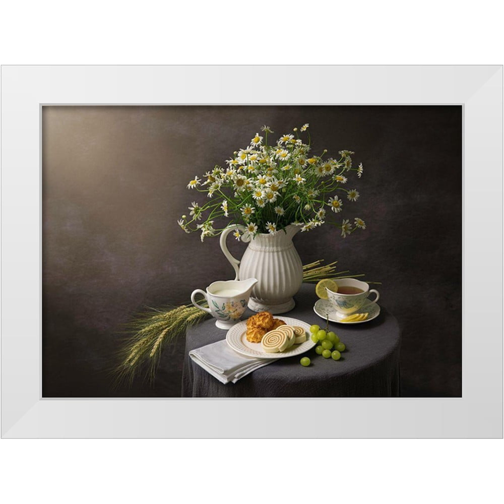 L., Binbin 14x11 White Modern Wood Framed Museum Art Print Titled - Afternoon Tea - Walmart.com