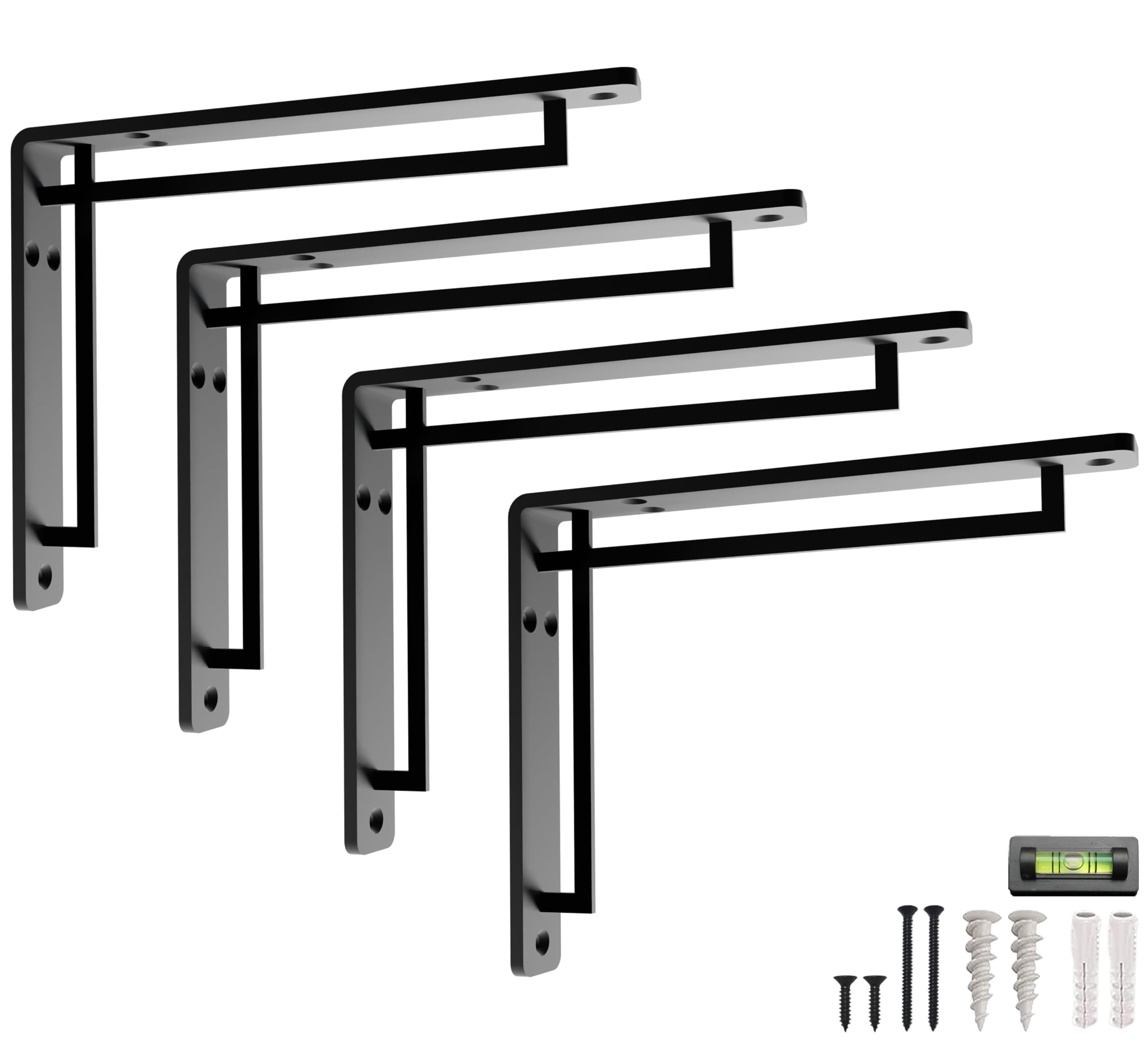 L Brackets by Balin Designs (Black) for 10"-12" Cross Style Shelves ...