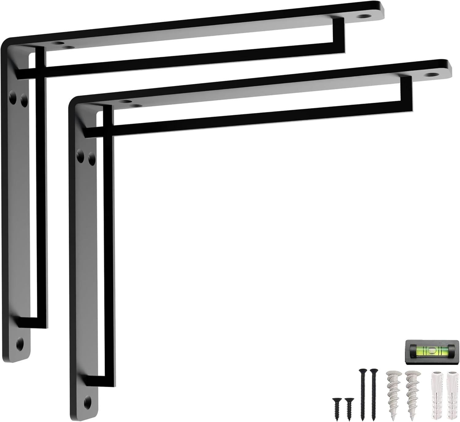 L Brackets by Balin Designs (Black) for 12"-14” Cross Style Shelves ...