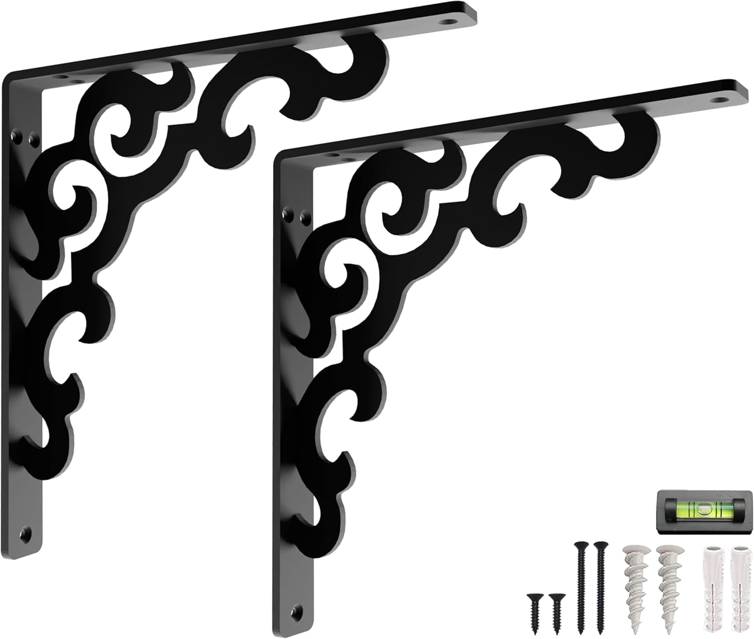 L Brackets by Balin Designs (Black) for 12"-14” Lace Style Shelves ...