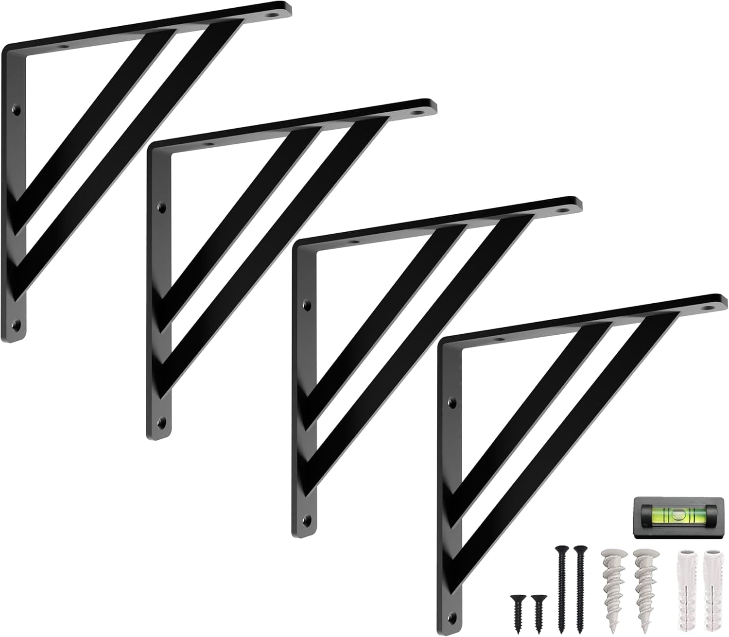 L Brackets by Balin Designs (Black) for 8"-10” Beam Style Shelves ...