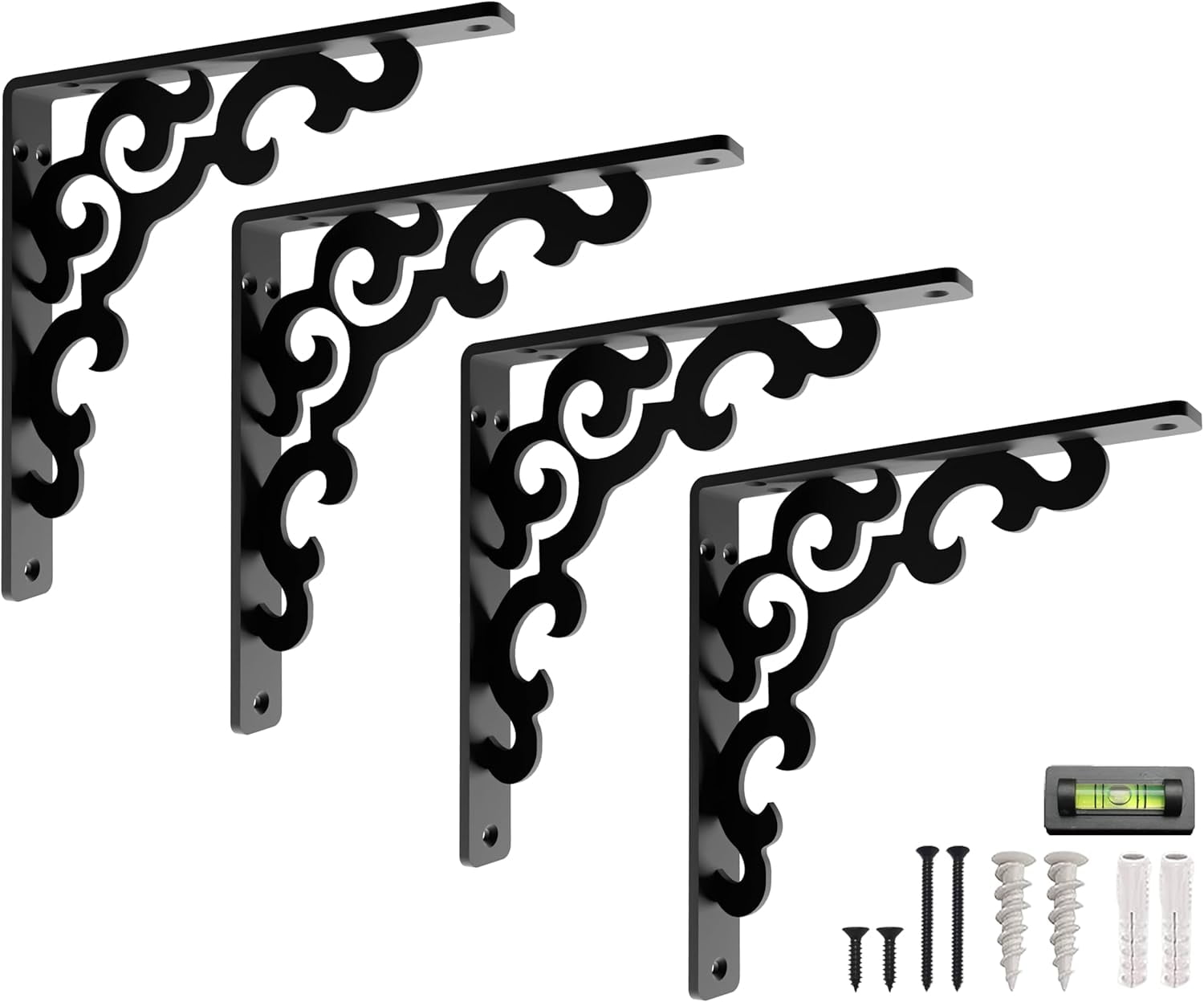L Brackets by Balin Designs (Black) for 8"-10” Lace Style Shelves ...
