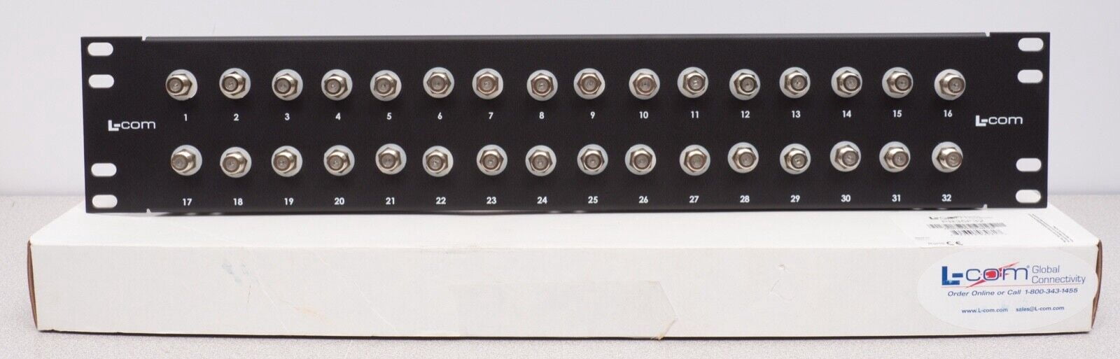 L-COM PR35F32 32x Type F Jack Feed Thru Rack Panel / Patch Panel ...