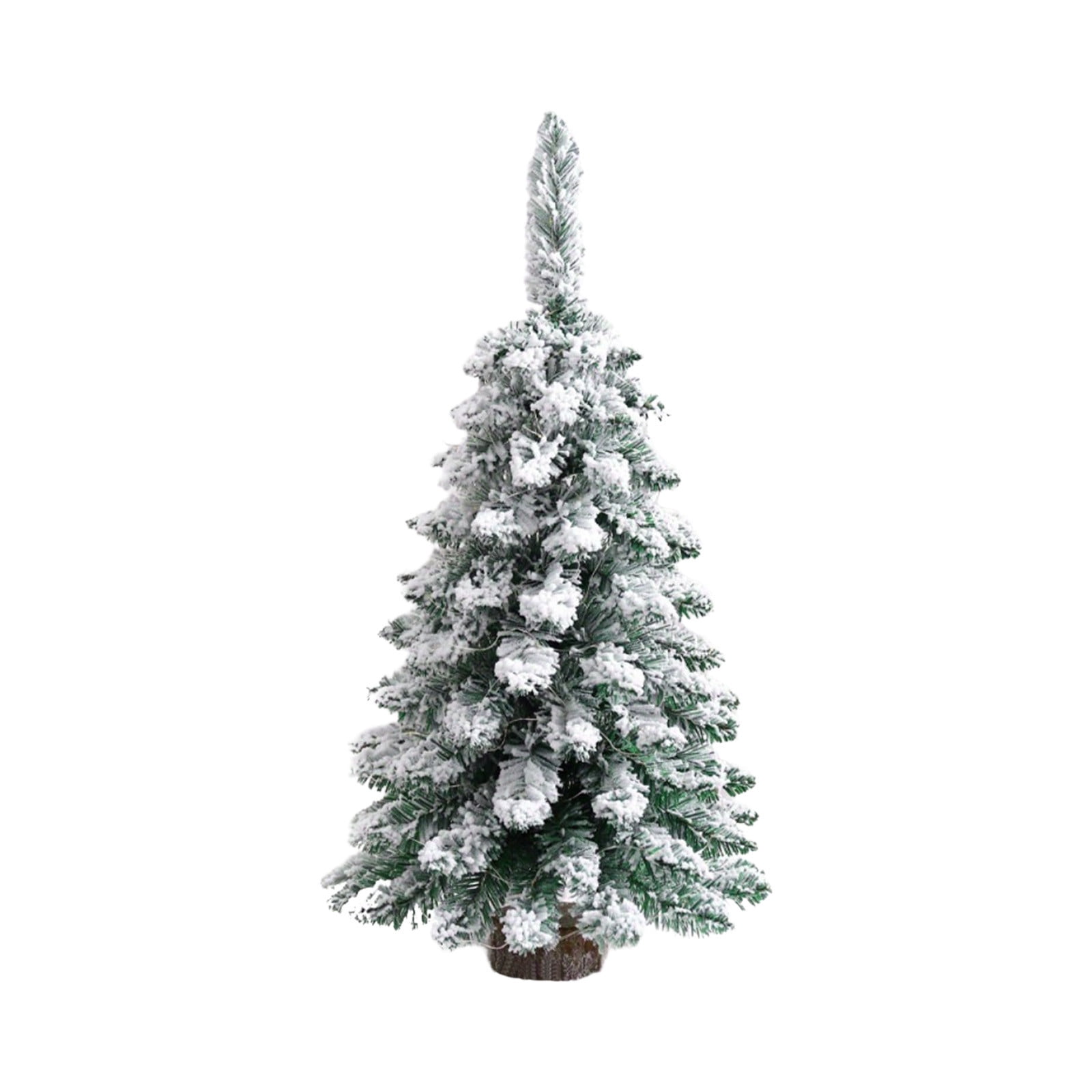 L Christmas Bullet Tree With Flocking, Tabletop Snowy Scene, Mini ...