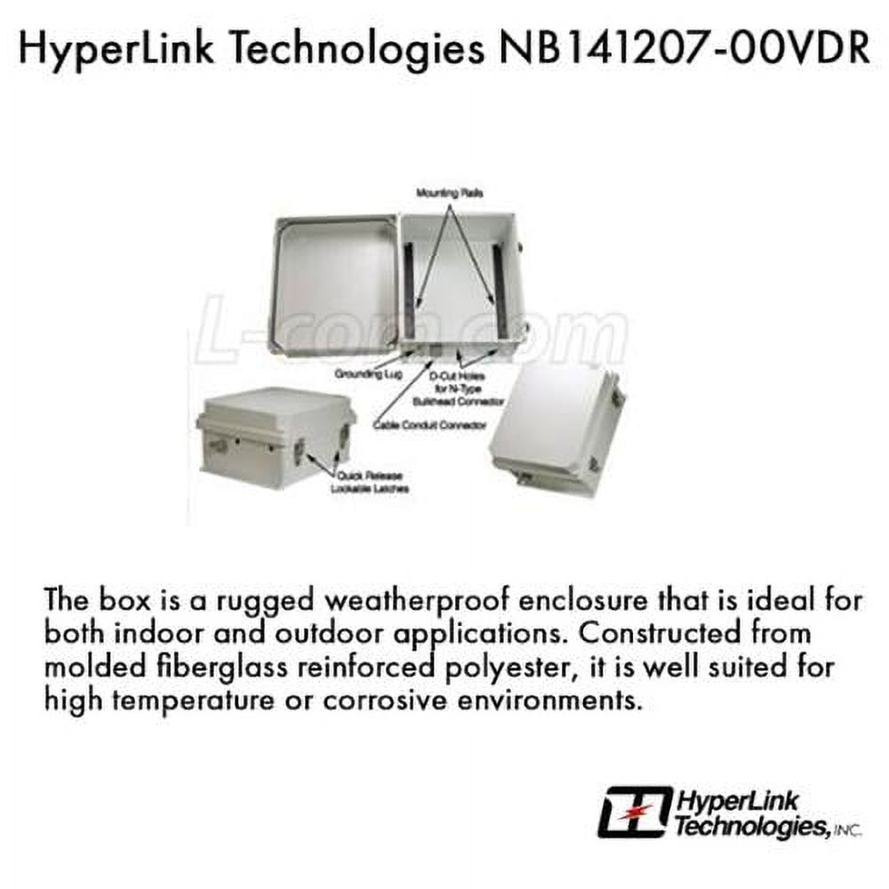 L-Com NB141207-00VDR 14x12x7 Inch NEMA 3R Vented Enclosure-DIN Mounting ...