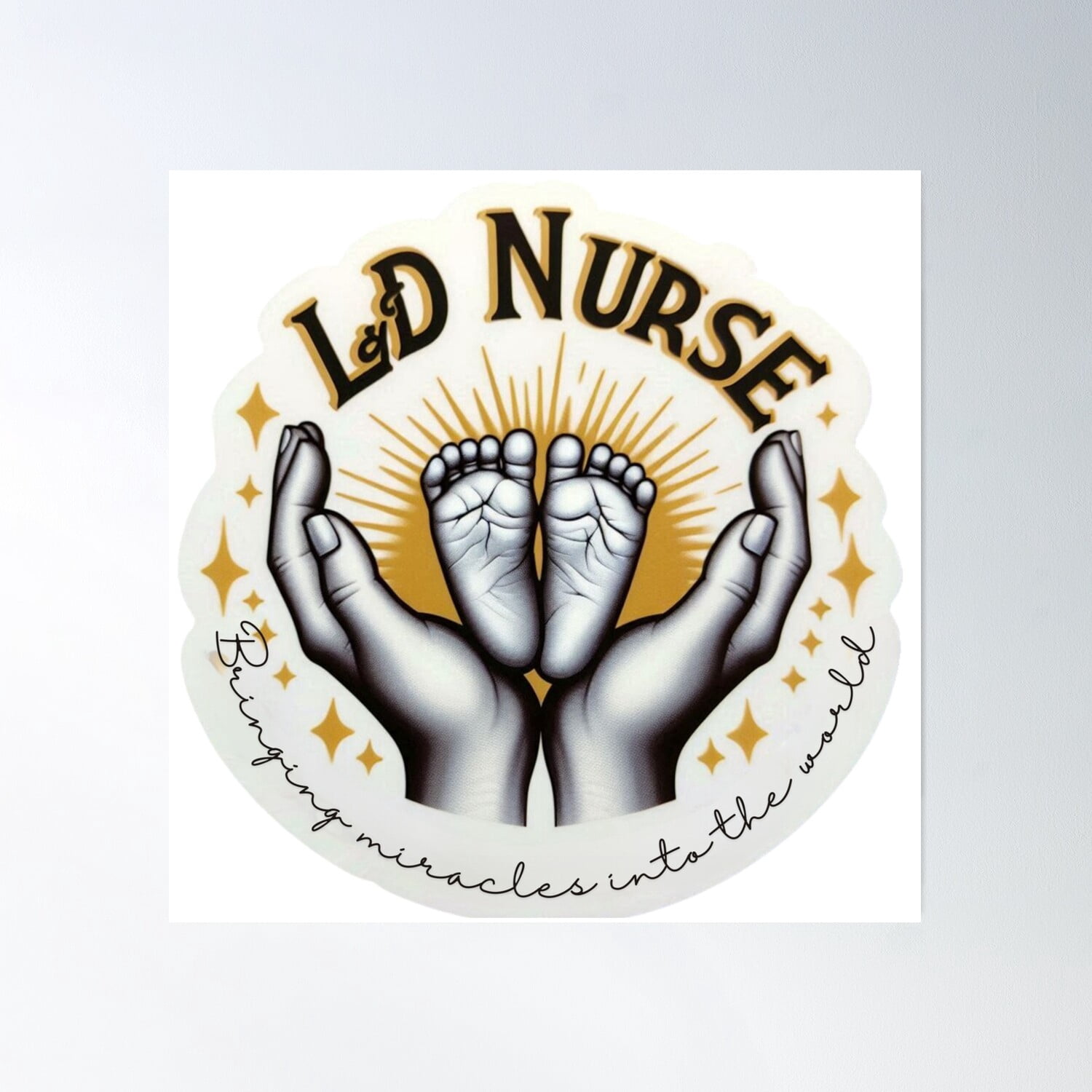 L&D Nurse Poster Wall Art, Modern Wall Decor, 16x16 UNFRAMED - Walmart.com