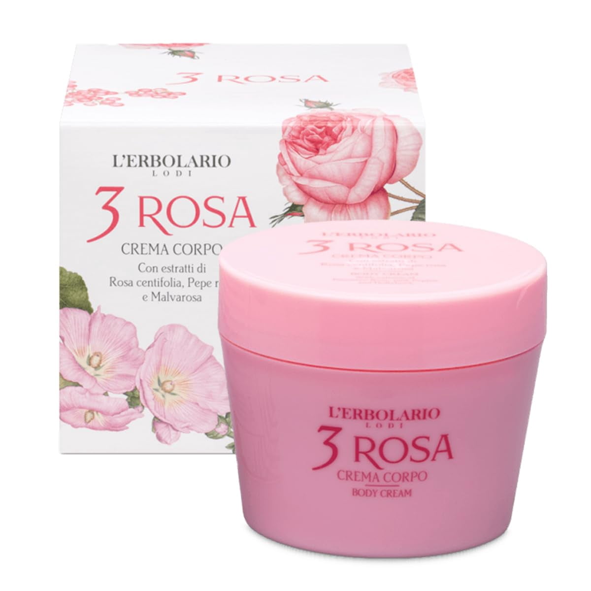 L’Erbolario 3 Rosa Body TSF6 Cream - Nourishing, Moisturizing Cream for ...