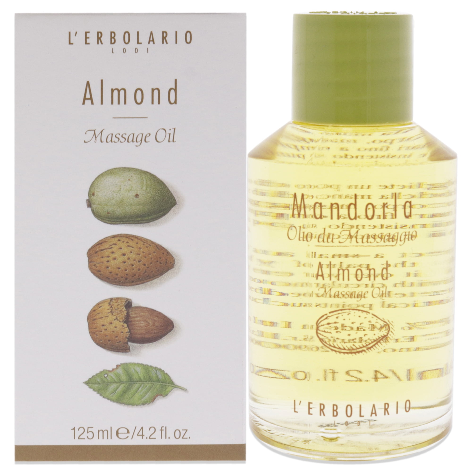 L'Erbolario Almond Massage Oil Scented, Body Massage Oil, 4.2 oz ...