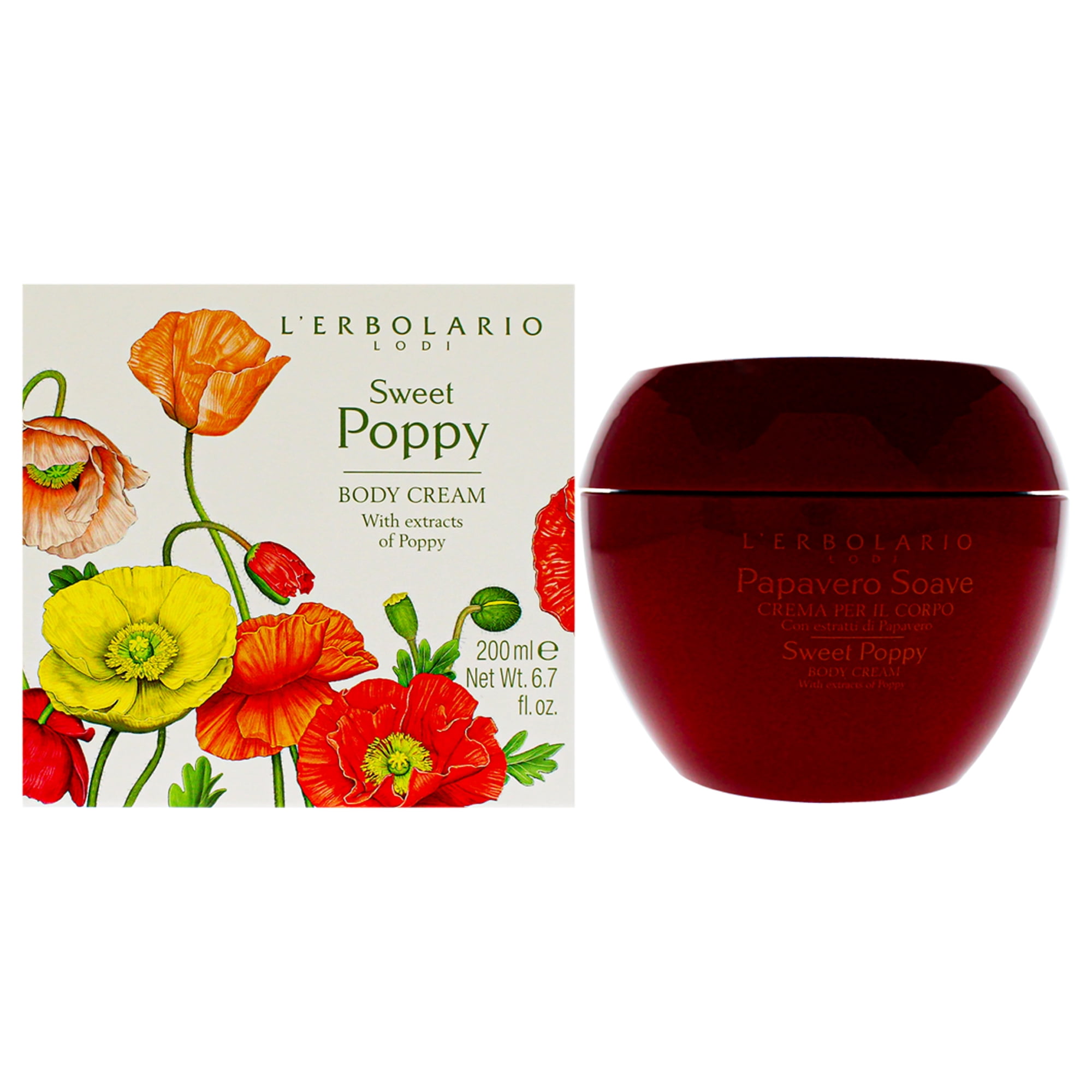 L'Erbolario Sweet Poppy Body Cream Lotion, Body Moisturizer, 6.7 oz ...