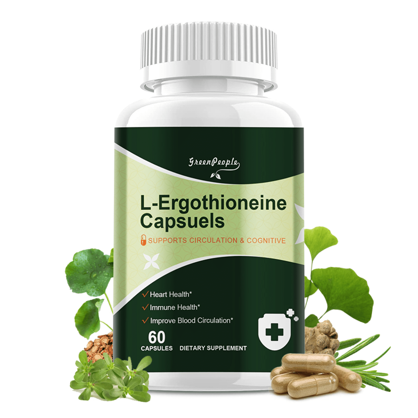L-Ergothioneine Capsules with COQ10 50mg- 9 in 1 Formula Supplement for ...